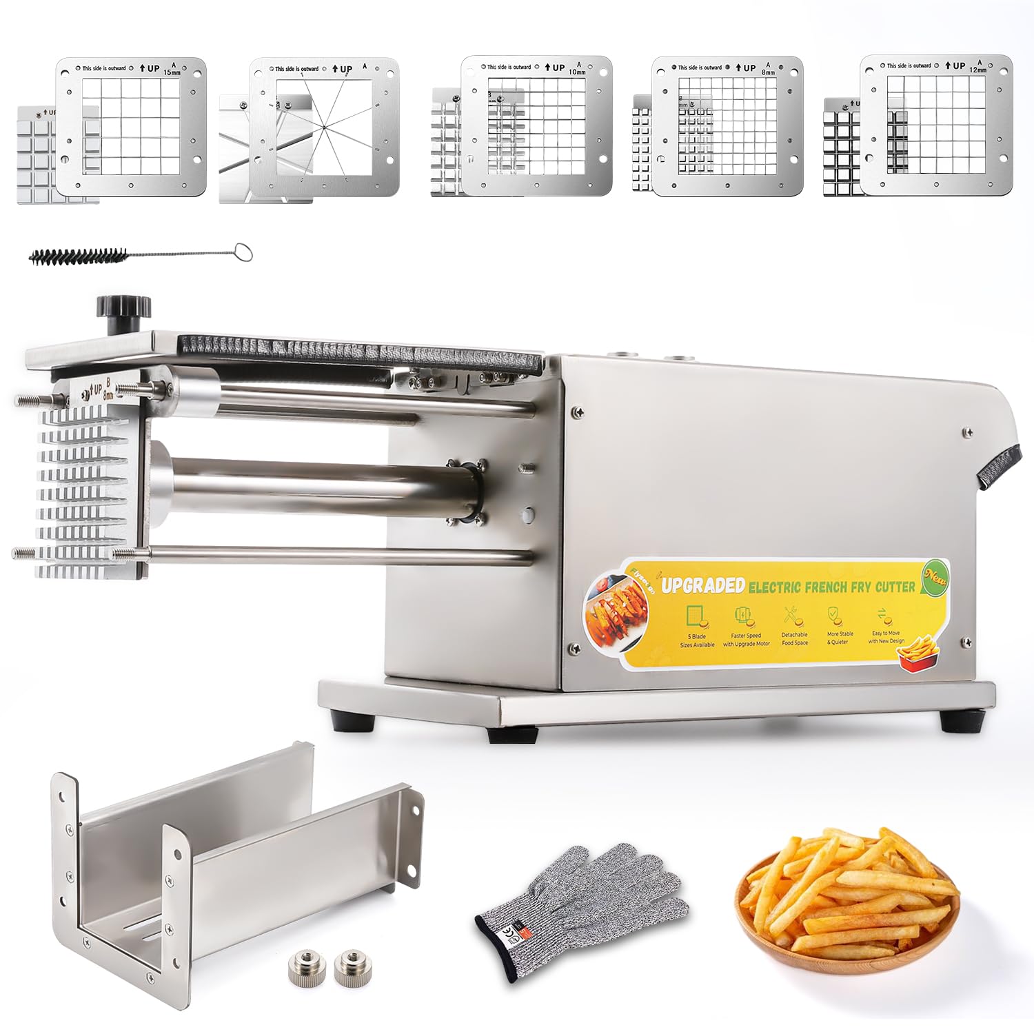 Amazon.com: Flyseago Upgraded French Fry Cutter with 5 Blades Electric ...