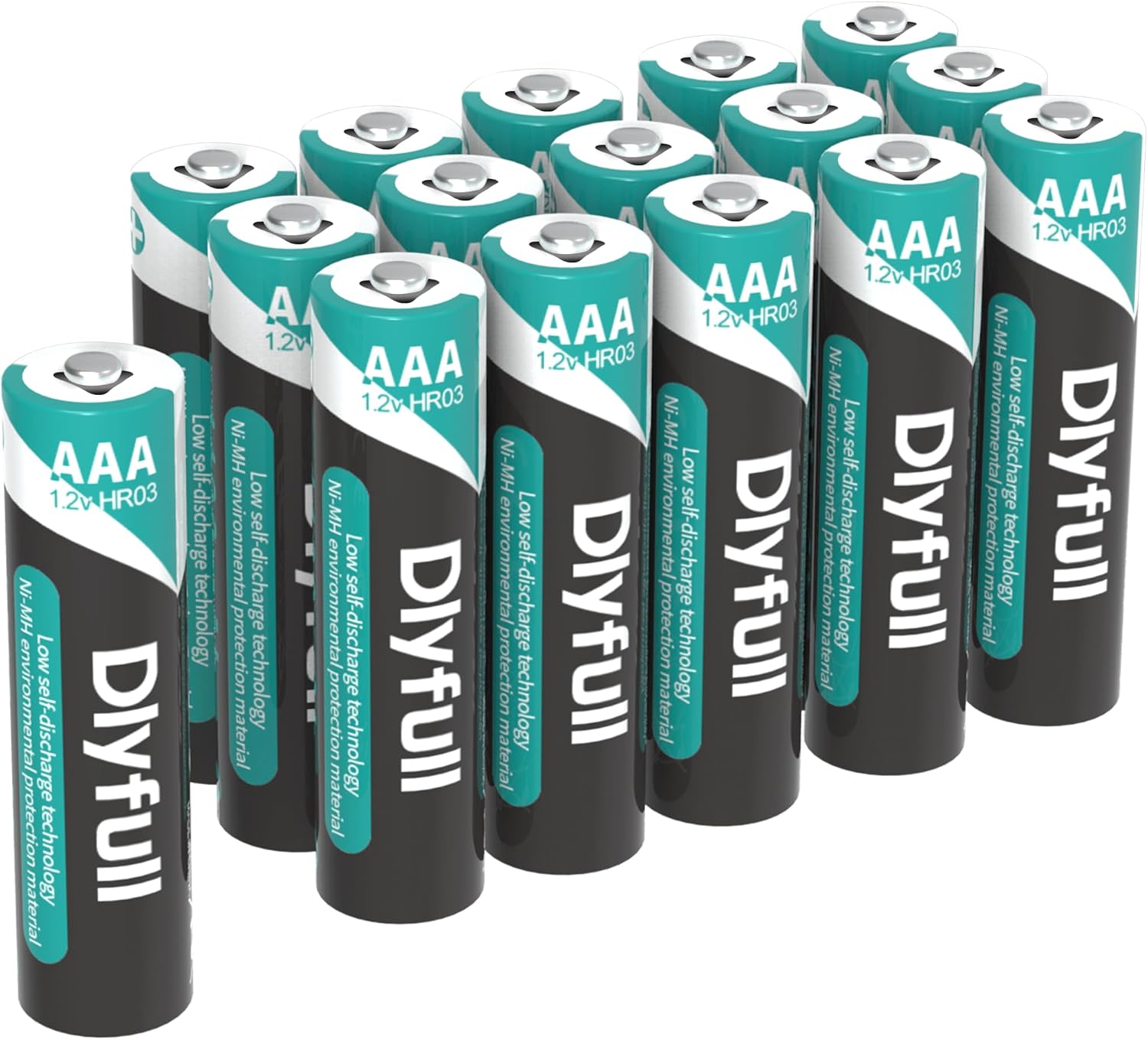 Amazon.com: DLYFULL 16 Pack Rechargeable AAA Batteries with Low Self ...
