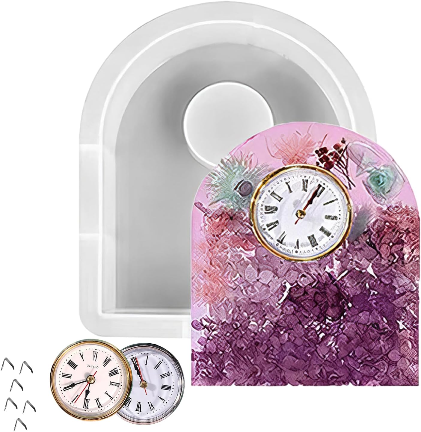 Amazon.com: Allazone Clock Resin Molds, Arch Clock Casting Molds, Table ...
