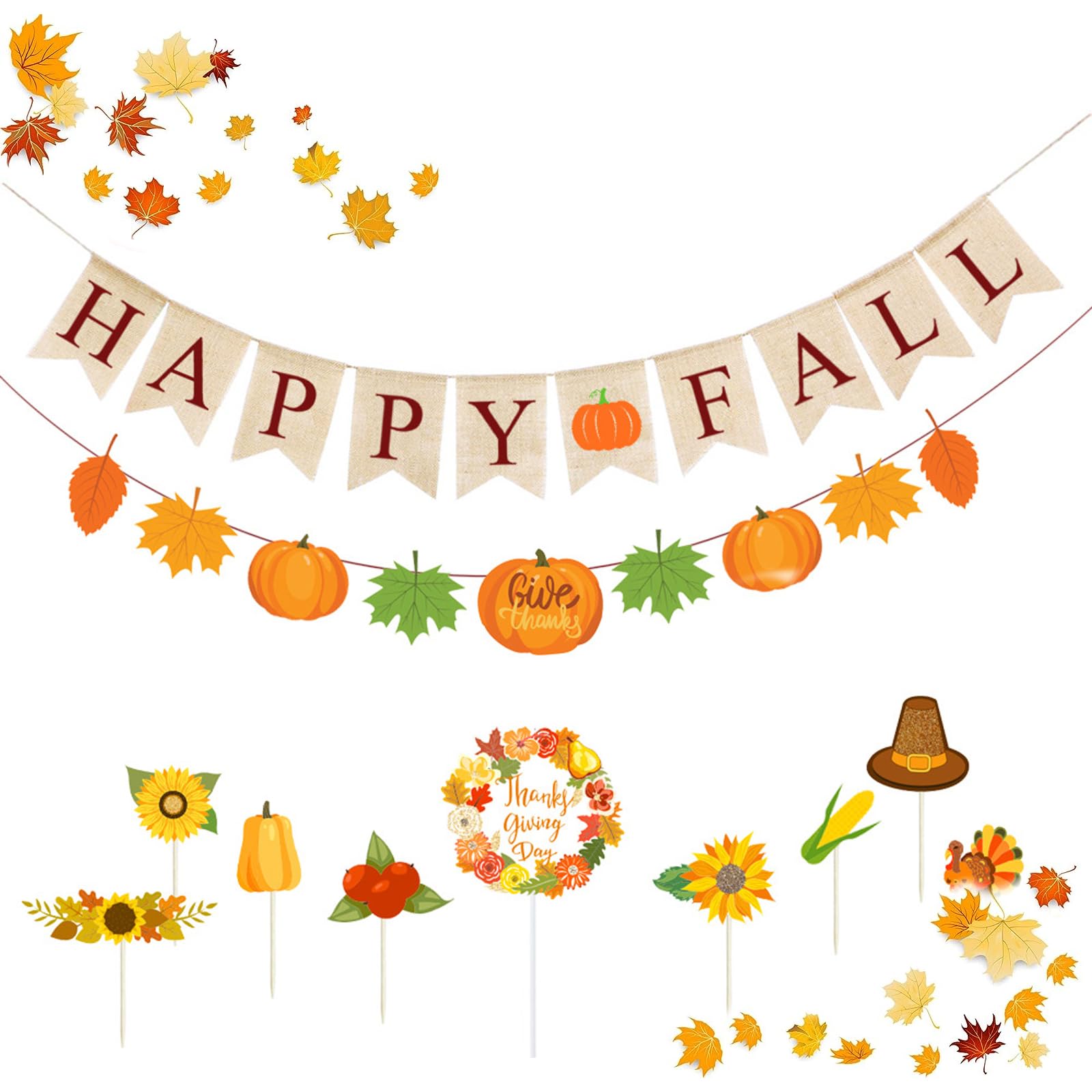 Fall Leaves Banner Clip Art