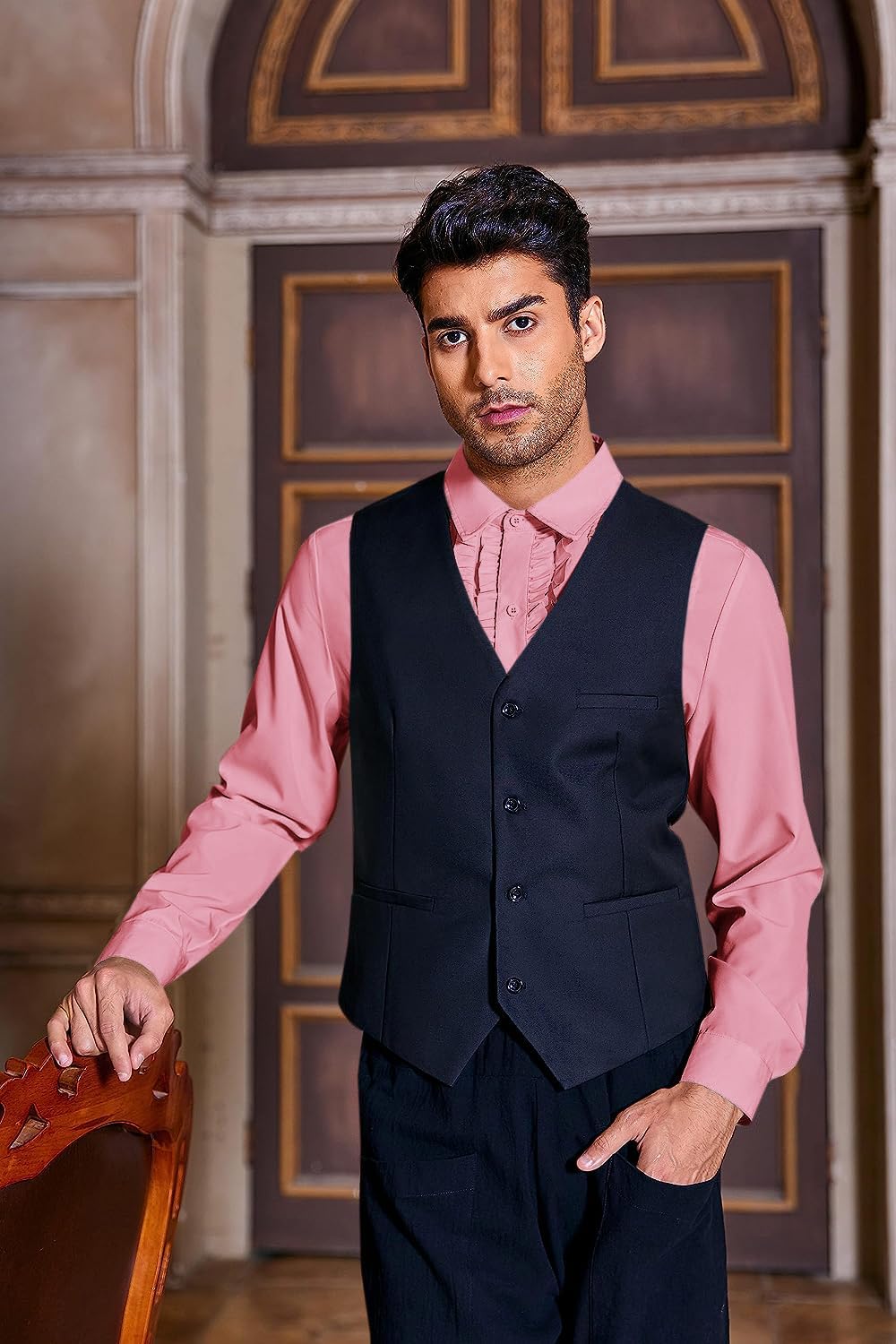 Snapklik.com : Mens Ruffle Tuxedo Shirt 80s Prom Ruffled Button Down ...