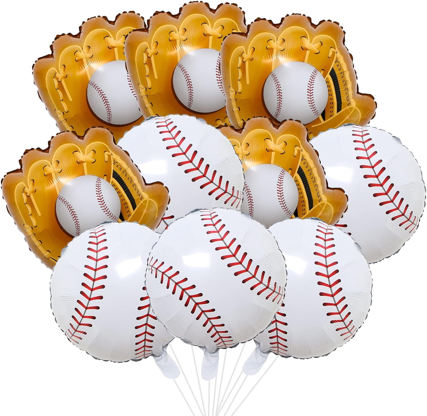 Amazon.com: 10Pcs Baseball Balloons Set, 18 Inch Baseball with Gloves ...
