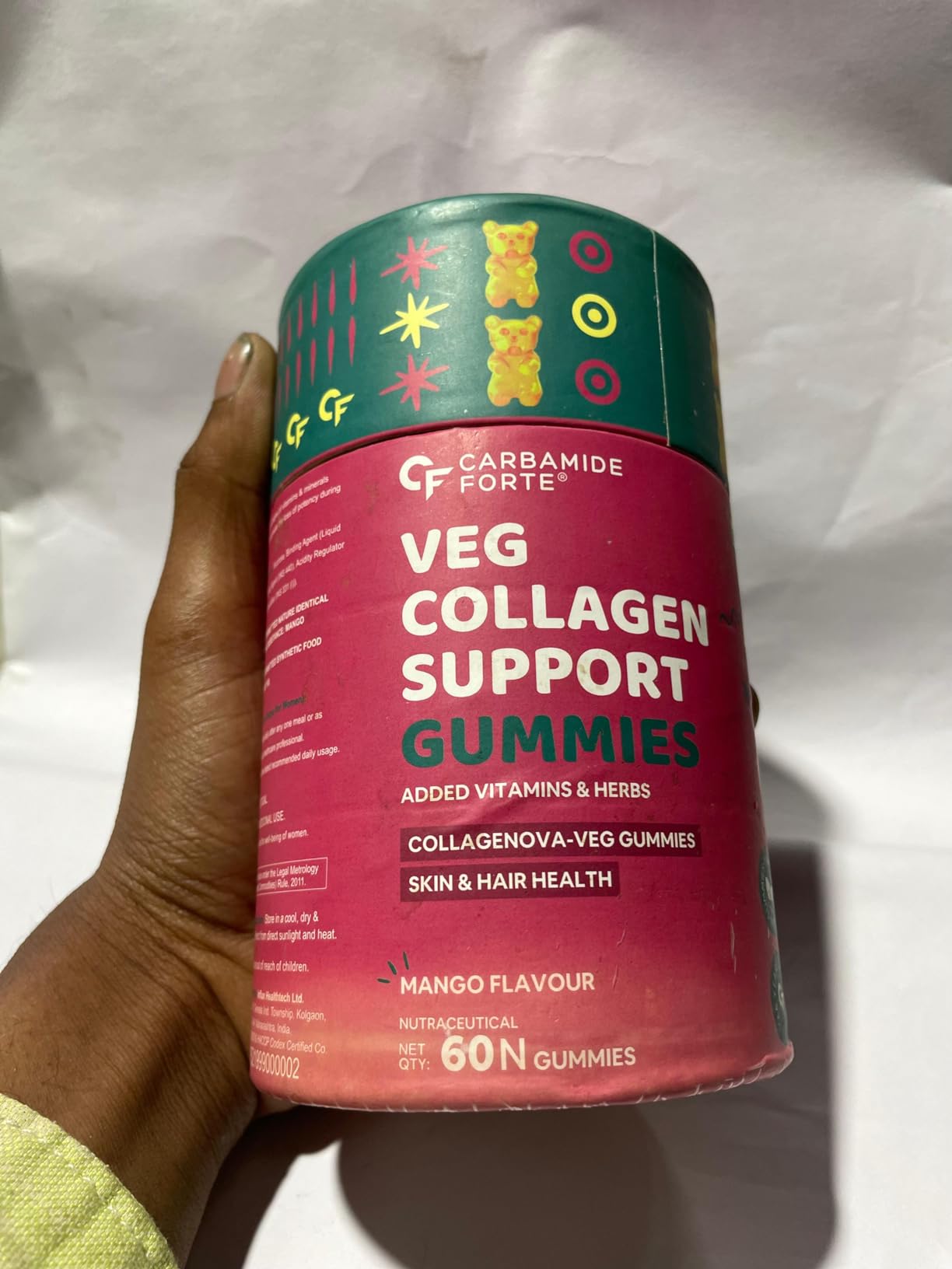 Carbamide Forte Veg Collagen Support Gummies| Collagen Supplements for ...