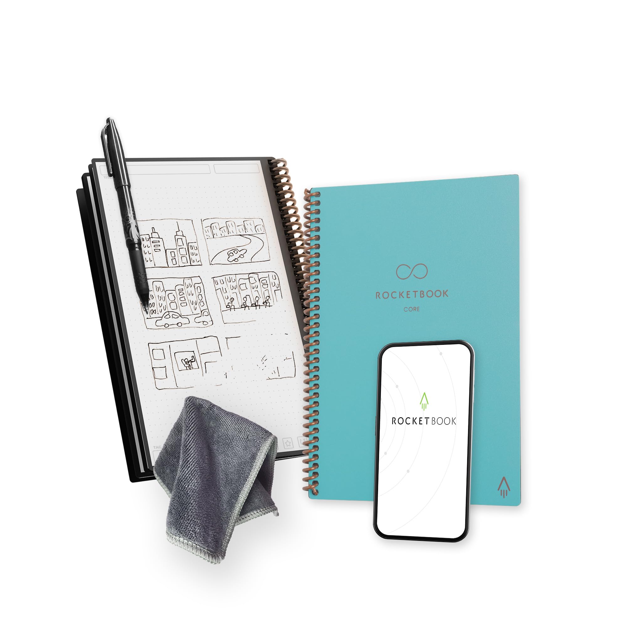 Rocketbook Core Reusable Smart Notebook Innovative Eco Friendly Digitally Connected Notebook