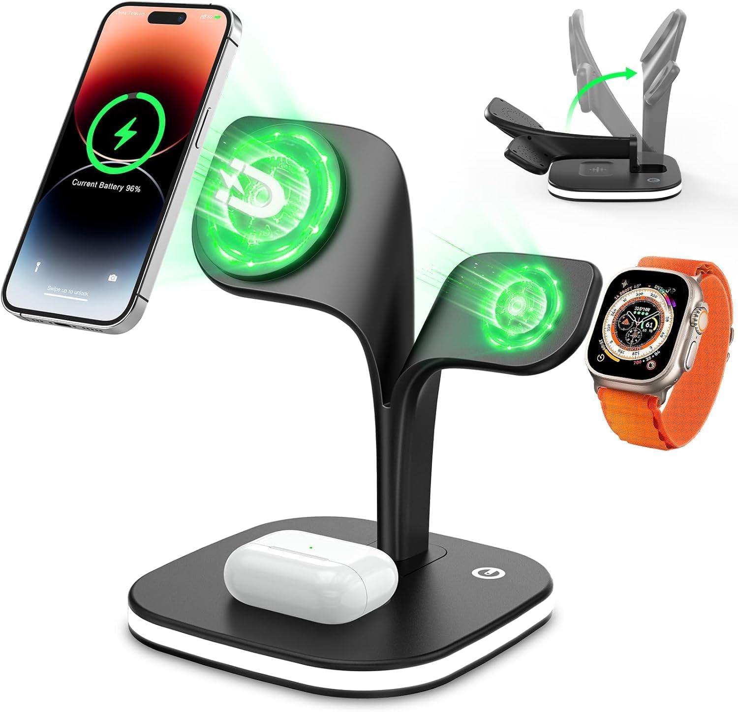 Amazon.com: Charging Station for Apple Device with Light, 3 in 1 ...