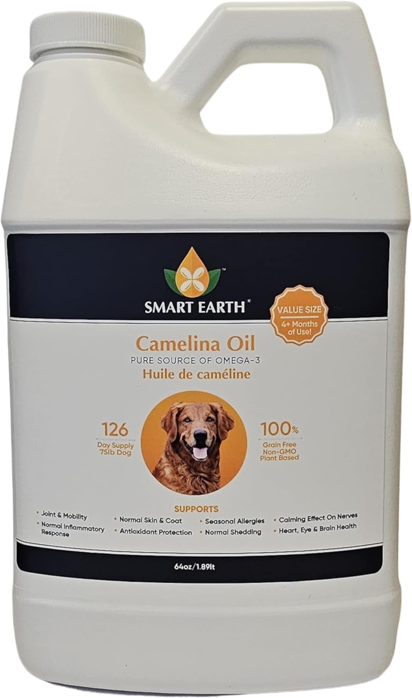 Smart Earth Camelina Oil for Dogs - Omega 3, 6, 9 Supplement for ...