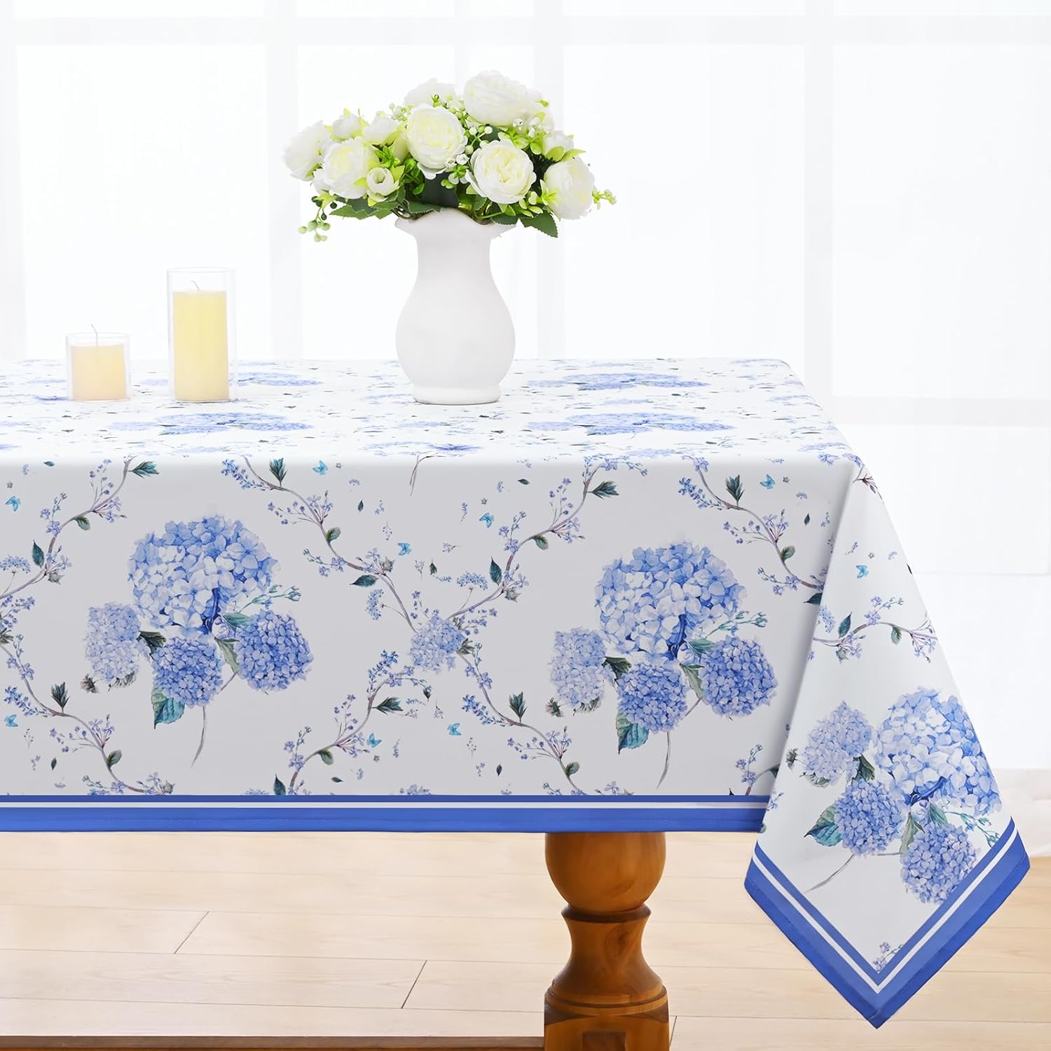 Amazon.com: Alishomtll Spring Tablecloth 60x120 Inch, Floral and Flower ...