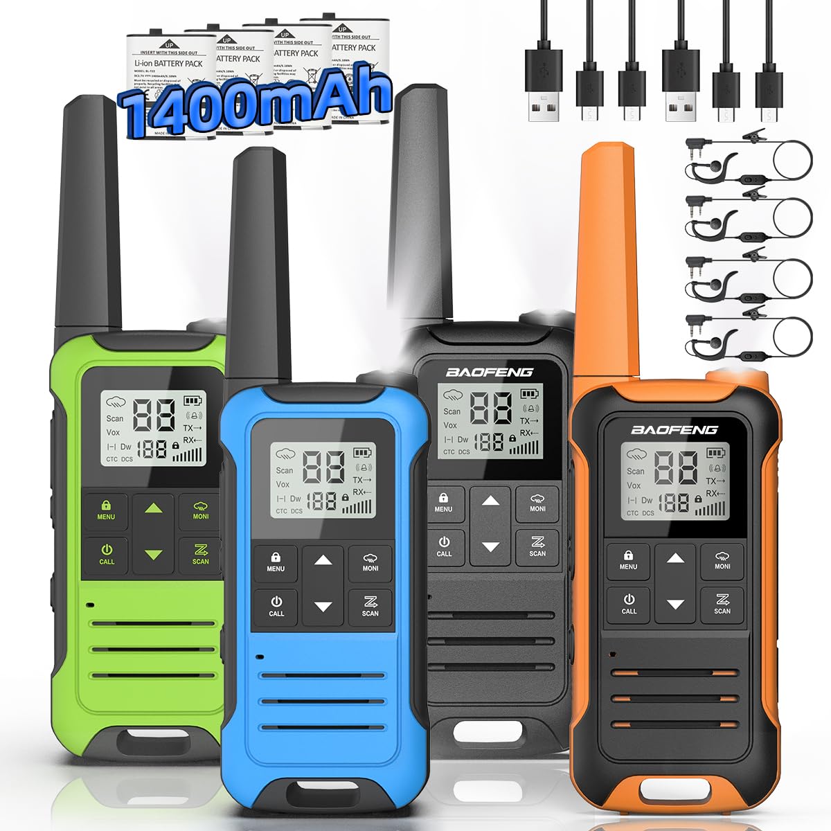 Amazon.com: Baofeng Walkie Talkies Long Range for Adult FRS Radio ...