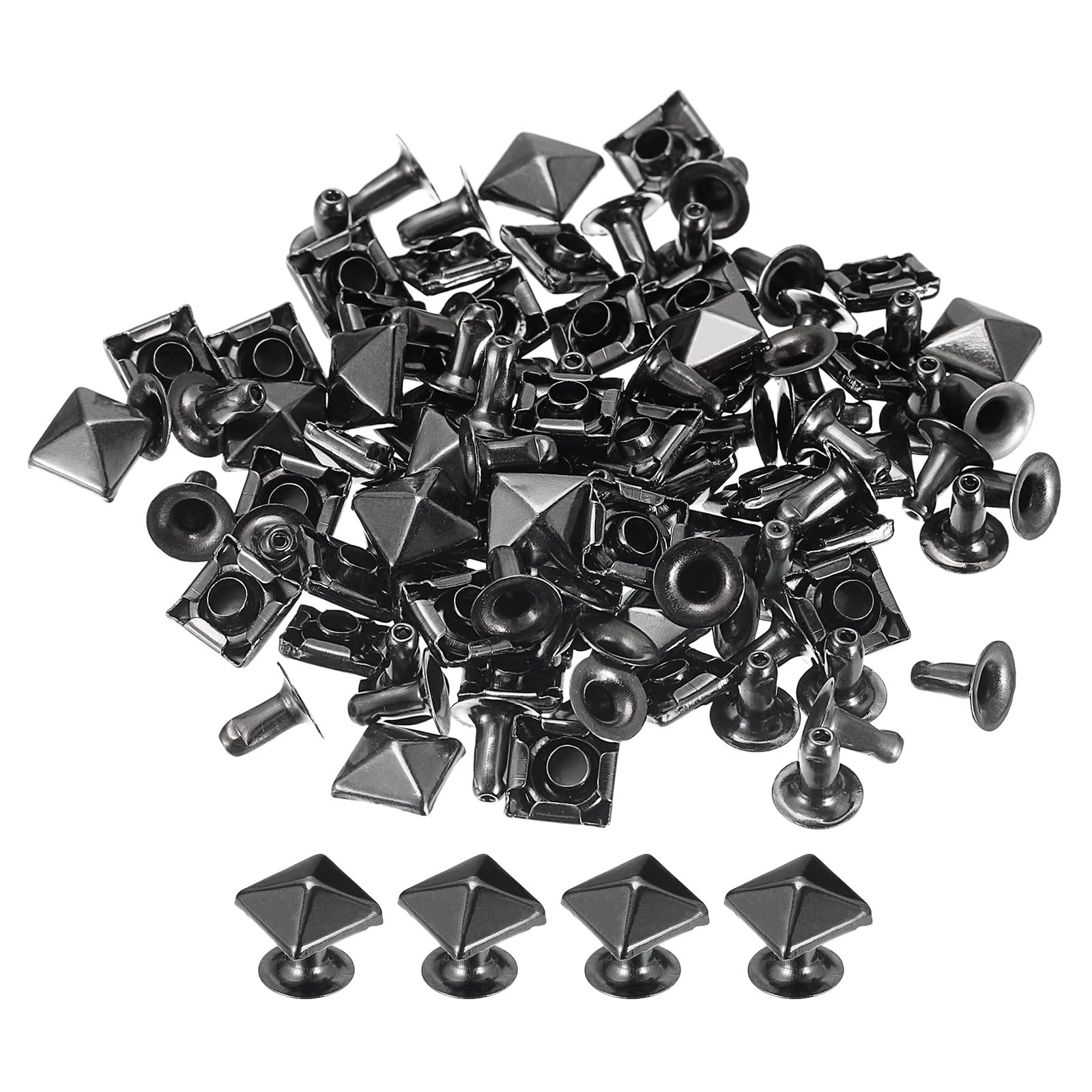Amazon.com: uxcell 100 Sets Spike Rivet, 7mm Pyramid Rapid Rivet Studs ...