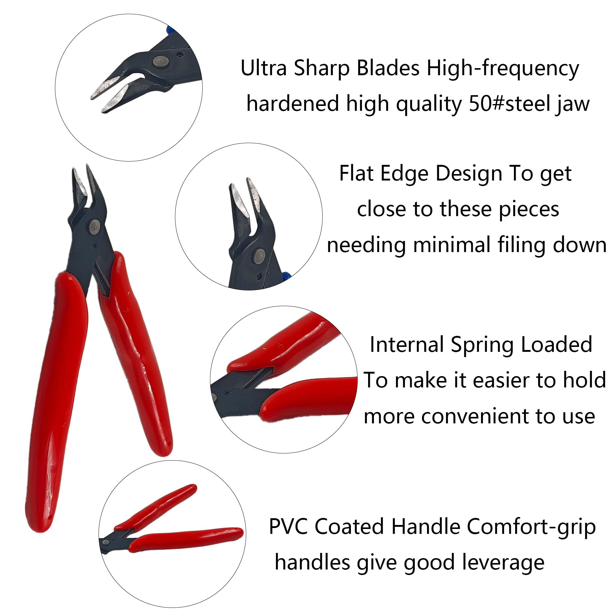 Snapklik.com : PDETVEO 3PCS 5 Inch Micro Flush Cut Pliers, Wire Snips ...