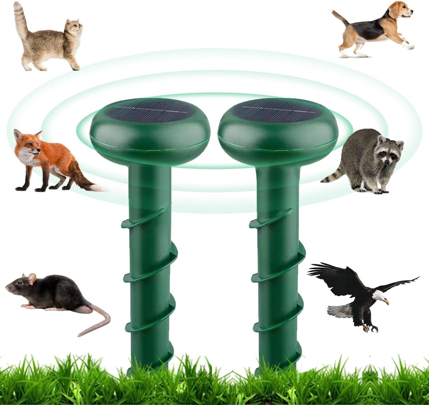 Amazon.com: 2 Packs Solar Powered Mole Repellent, Sonic Mouse Deterrent ...