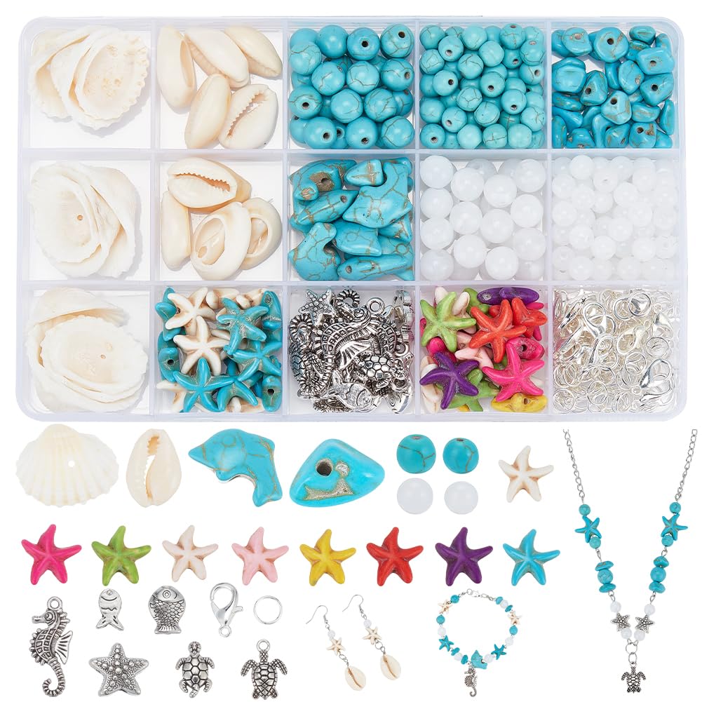 Amazon.com: PH PandaHall 406pcs Ocean Jewelry Making Kit Starfish ...