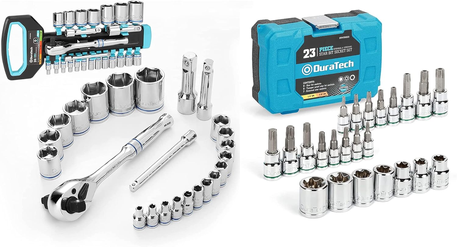 Amazon.com: DURATECH 23-Piece Torx Bit Socket Set, 1/4 and 3/8 Drive ...