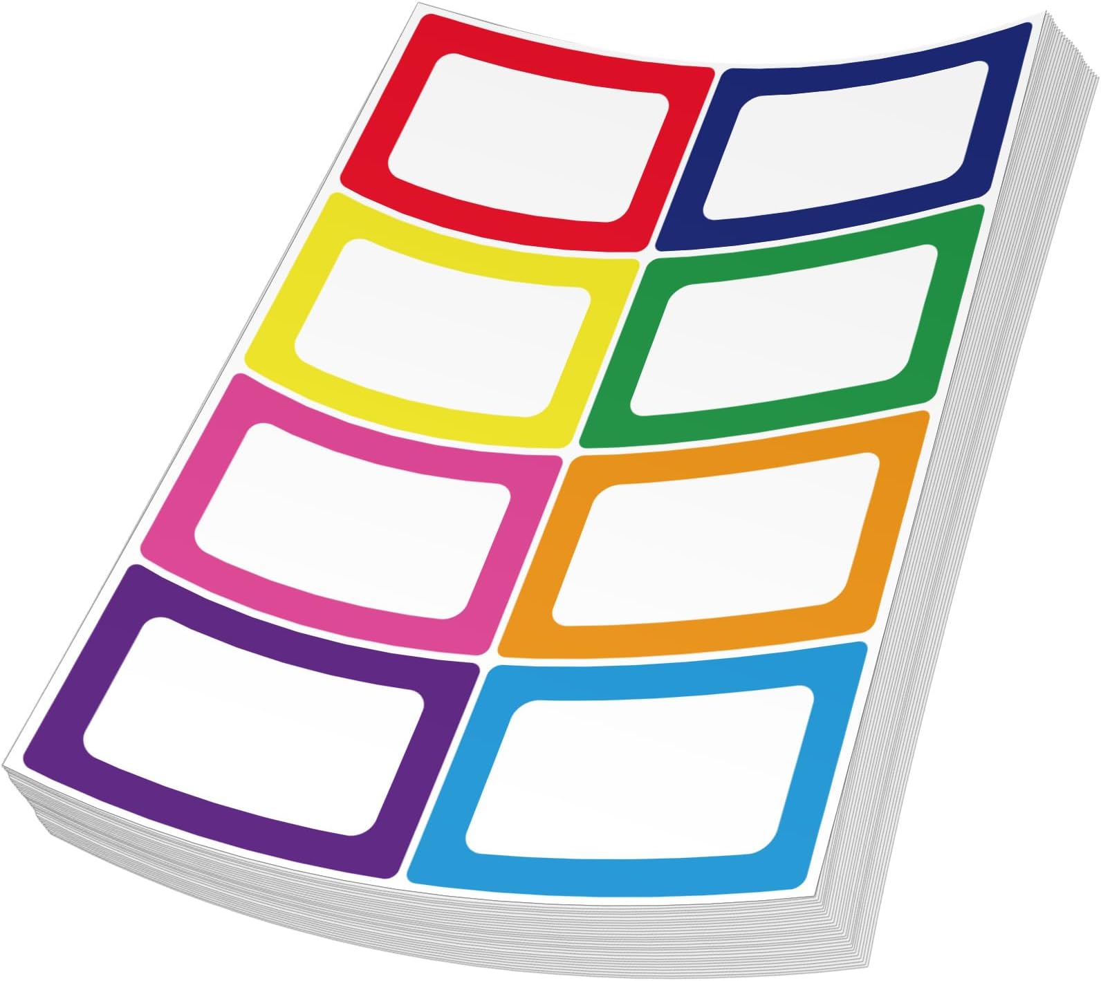 Amazon.com : 3.5"x 2.25" Name Tags Sticker, Colorful Border Name Tag ...