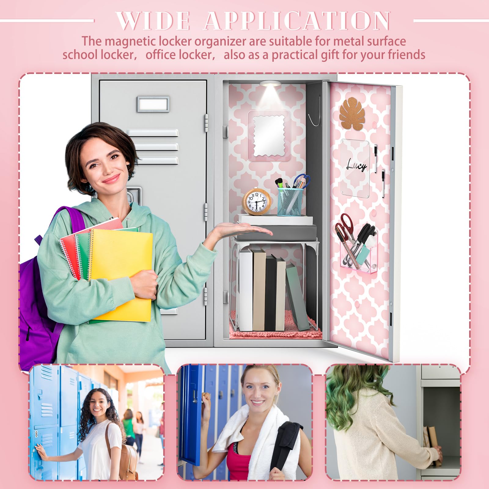 Locker Organizer Kit Svartur , Locker Shelf With Magnetic Locker Mirror ...