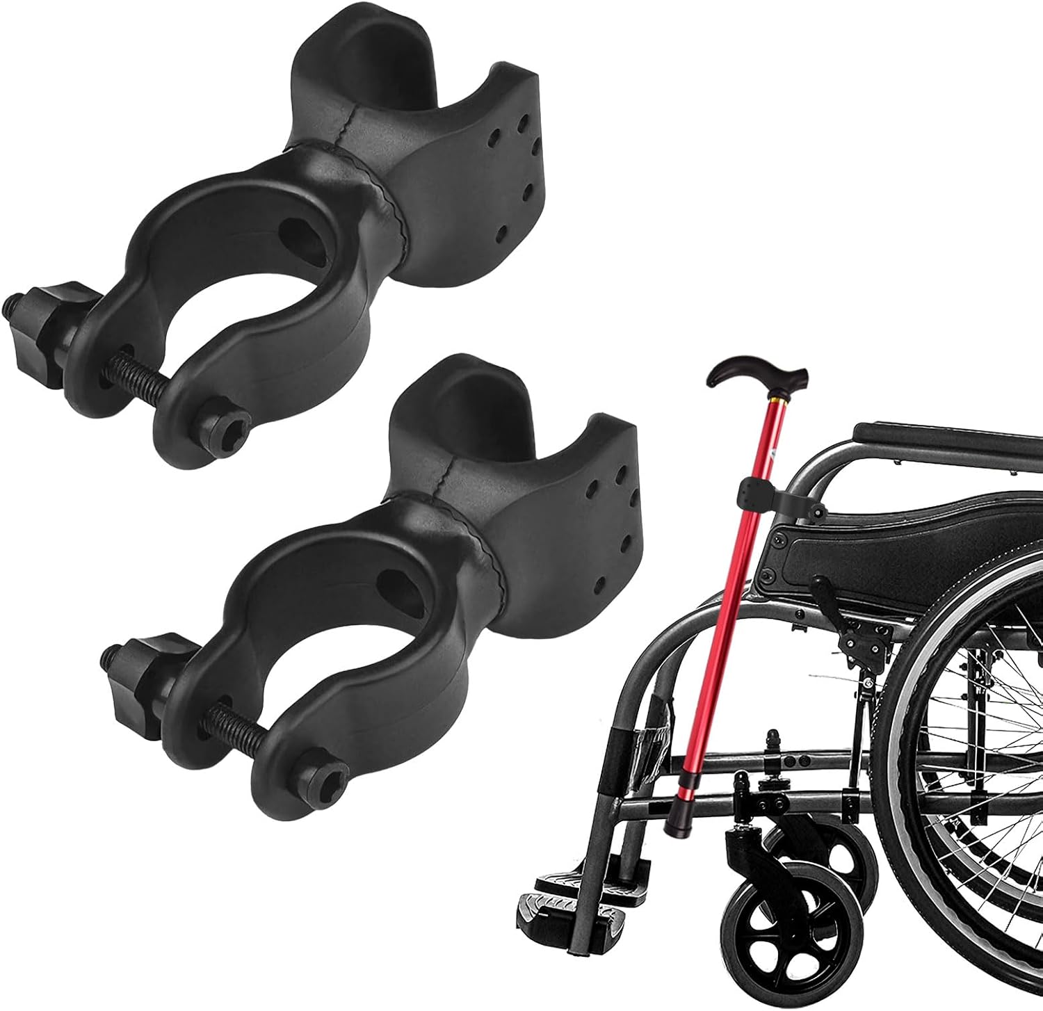 Walking Stick Holder for Mobility Scooter, 2 Pack With 360 Degree ...