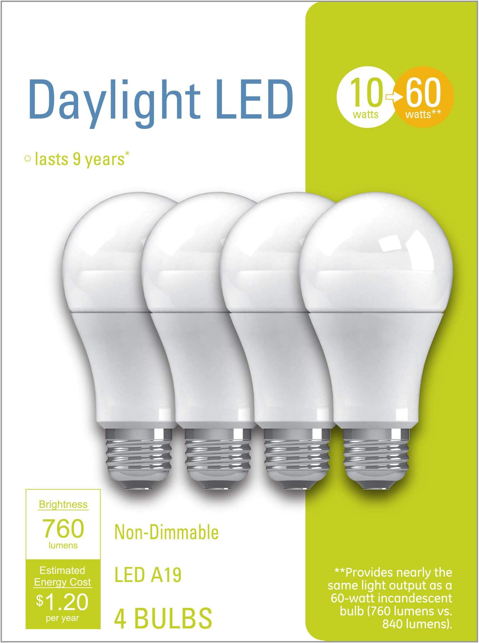 GE Garage Light 100-Watt EQ A19 Daylight LED Light Bulb (2-Pack ...