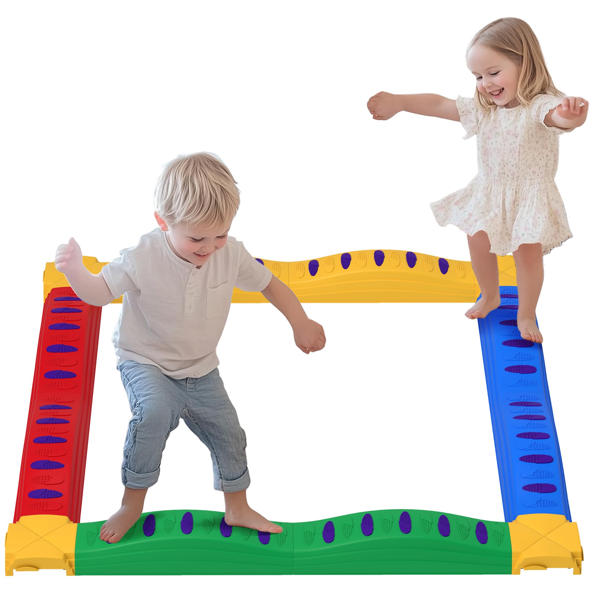 AIYAPLAY Kids Balance Beam, 12 Piece Stepping Stones with Non-Slip Foot ...