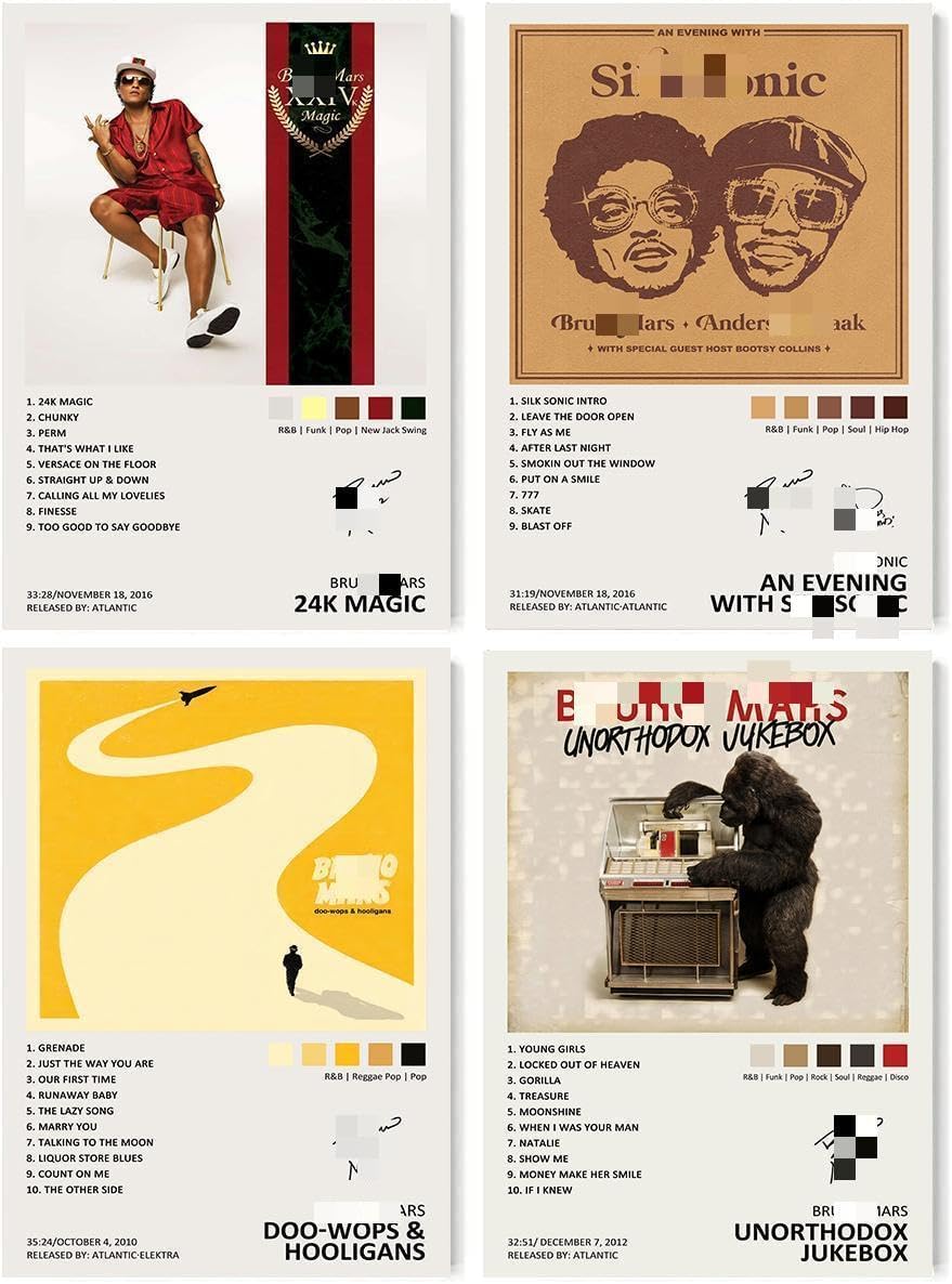 Amazon.com: WANMLY 24K Magic Unorthodox Jukebox Doo-Wops & Hooligans ...