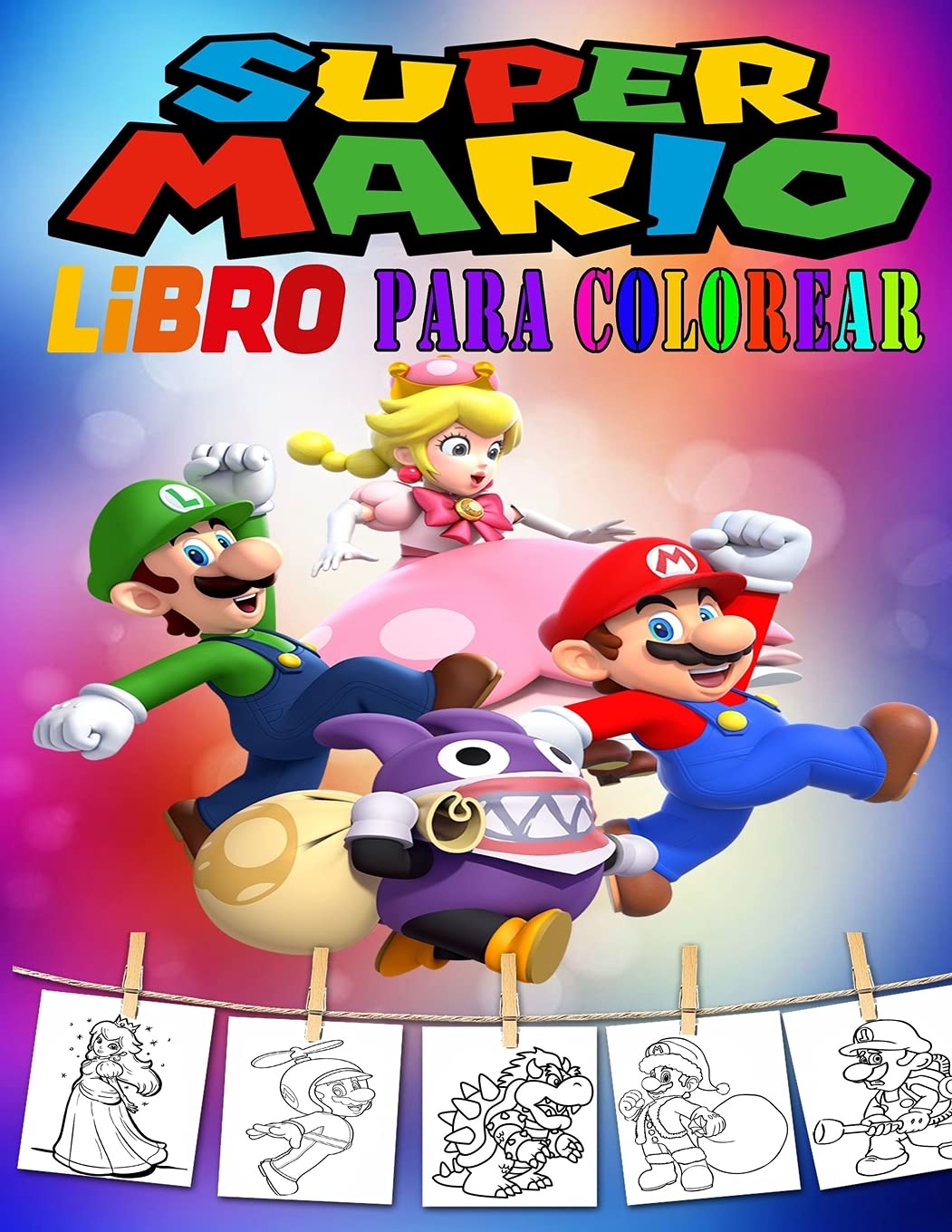Super Mario Libro Para Colorear 50 Ilustraciones De Libros Para ...
