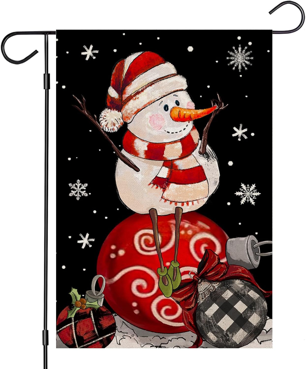 Amazon.com : Christmas Winter Snowman Garden Flag 12 x 18 Inch Vertical ...