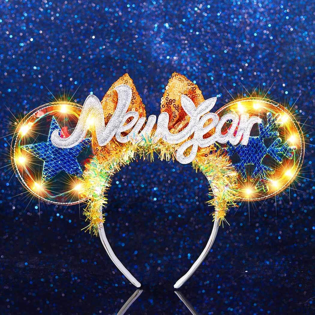 Amazon.com : CAKURE Light Up New Year Headband Led Mouse Headbands ...