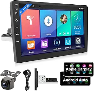 Amazon.com: Mopect Estéreo para automóvil de 9 pulgadas Single DIN 1 ...