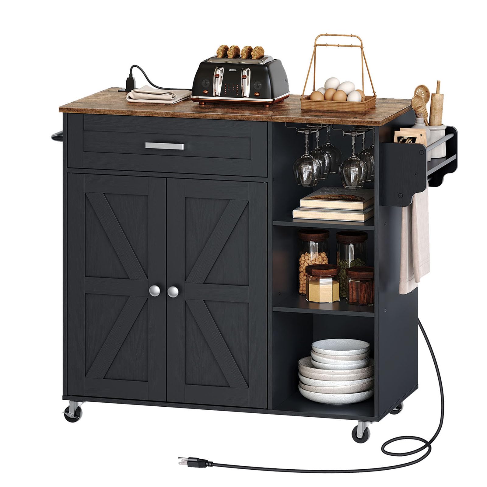 Amazon.com: CHOEZON Kitchen Island, Kitchen Island Cart with Storage ...
