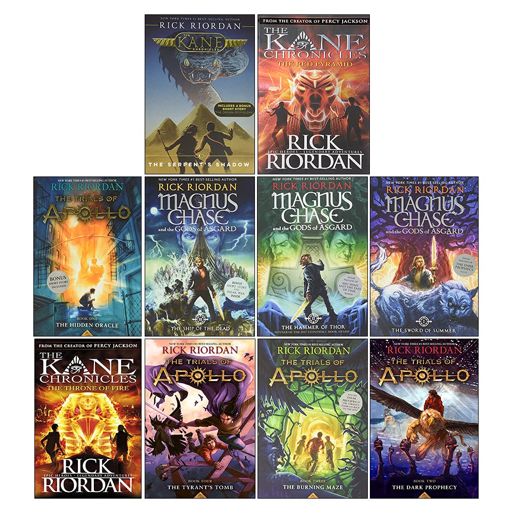 Rick Riordan 10 Books Collection Set (The Red Pyramid, The Throne of ...