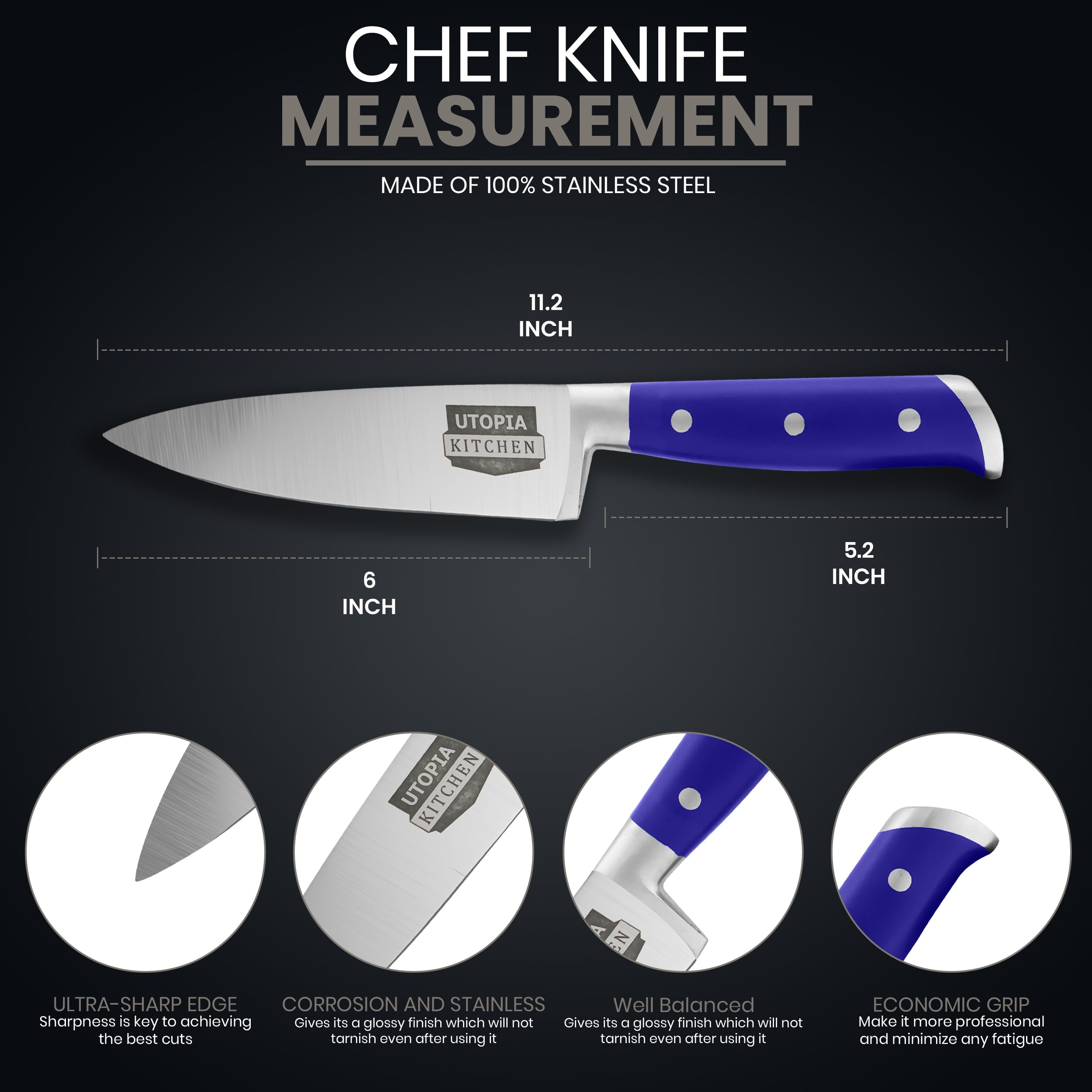 Snapklik.com : Utopia Kitchen 6 Inch Chef Kitchen Knife Cooking Knife ...