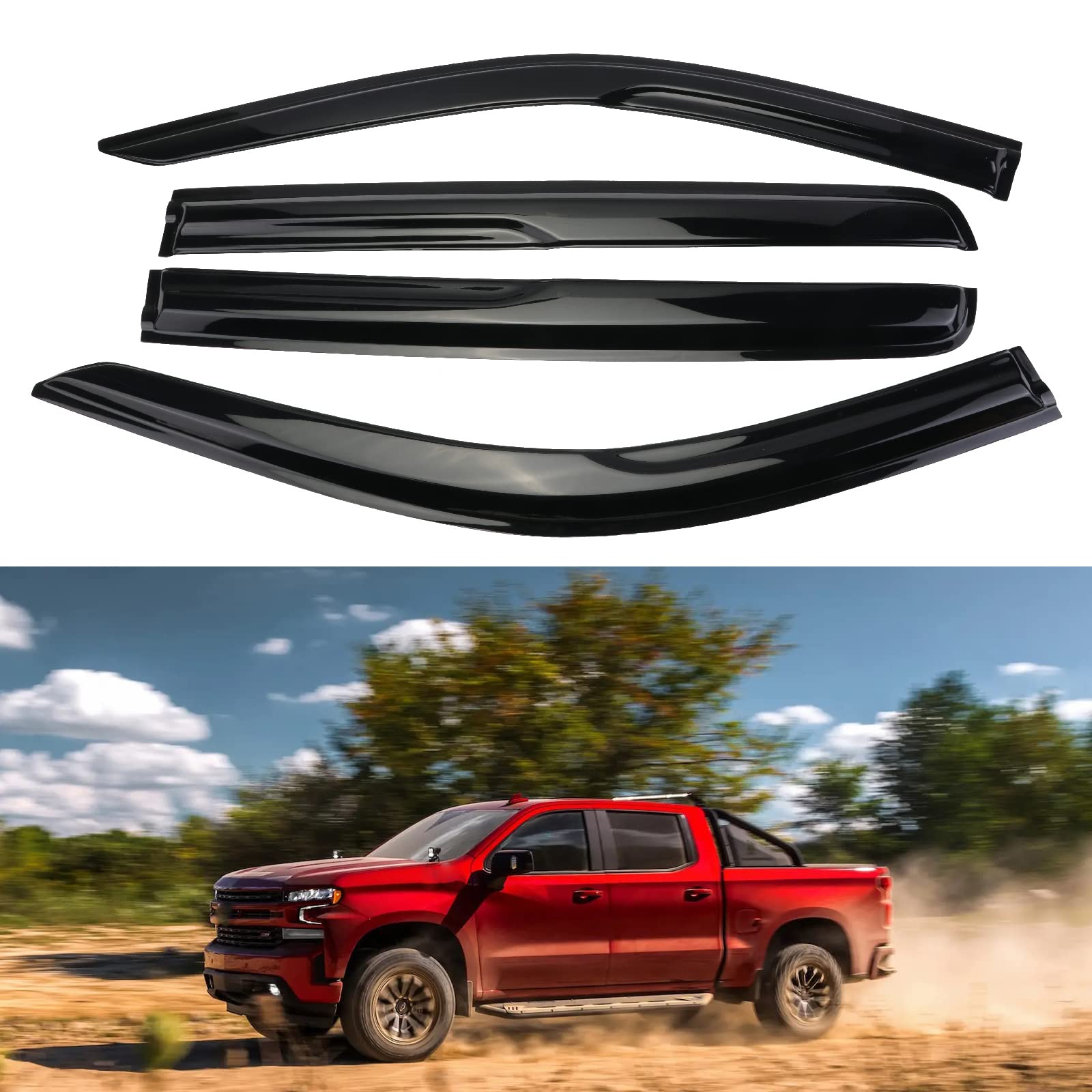 Snapklik.com : Window Visor Deflectors Rain Guards Fit 2019 2020 2021 ...