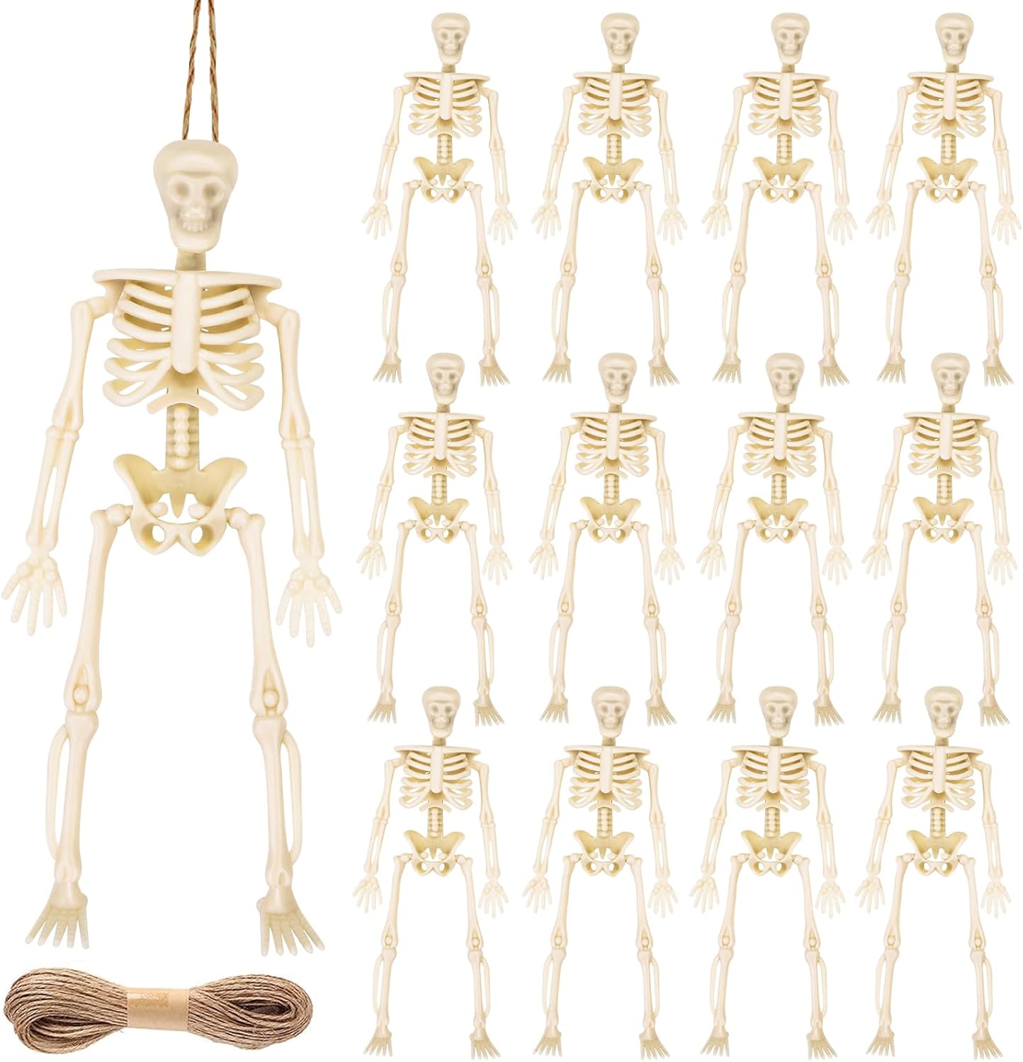 Amazon.com: Dulefun 12PCS Small Skeleton Figurines - 6 Inch Plastic ...