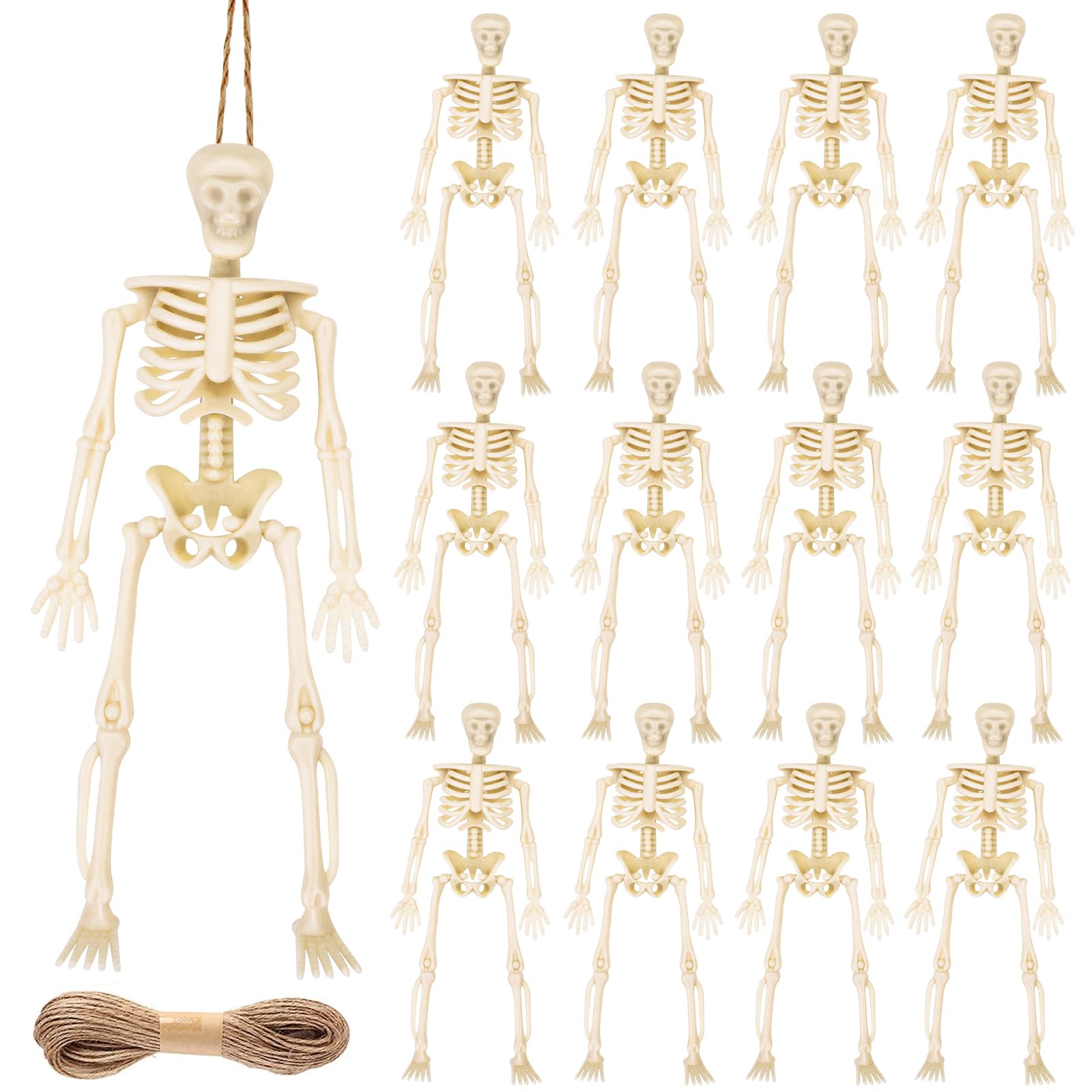 Amazon.com: DULEFUN 12PCS Small Skeleton Figurines 6 Inch Plastic ...