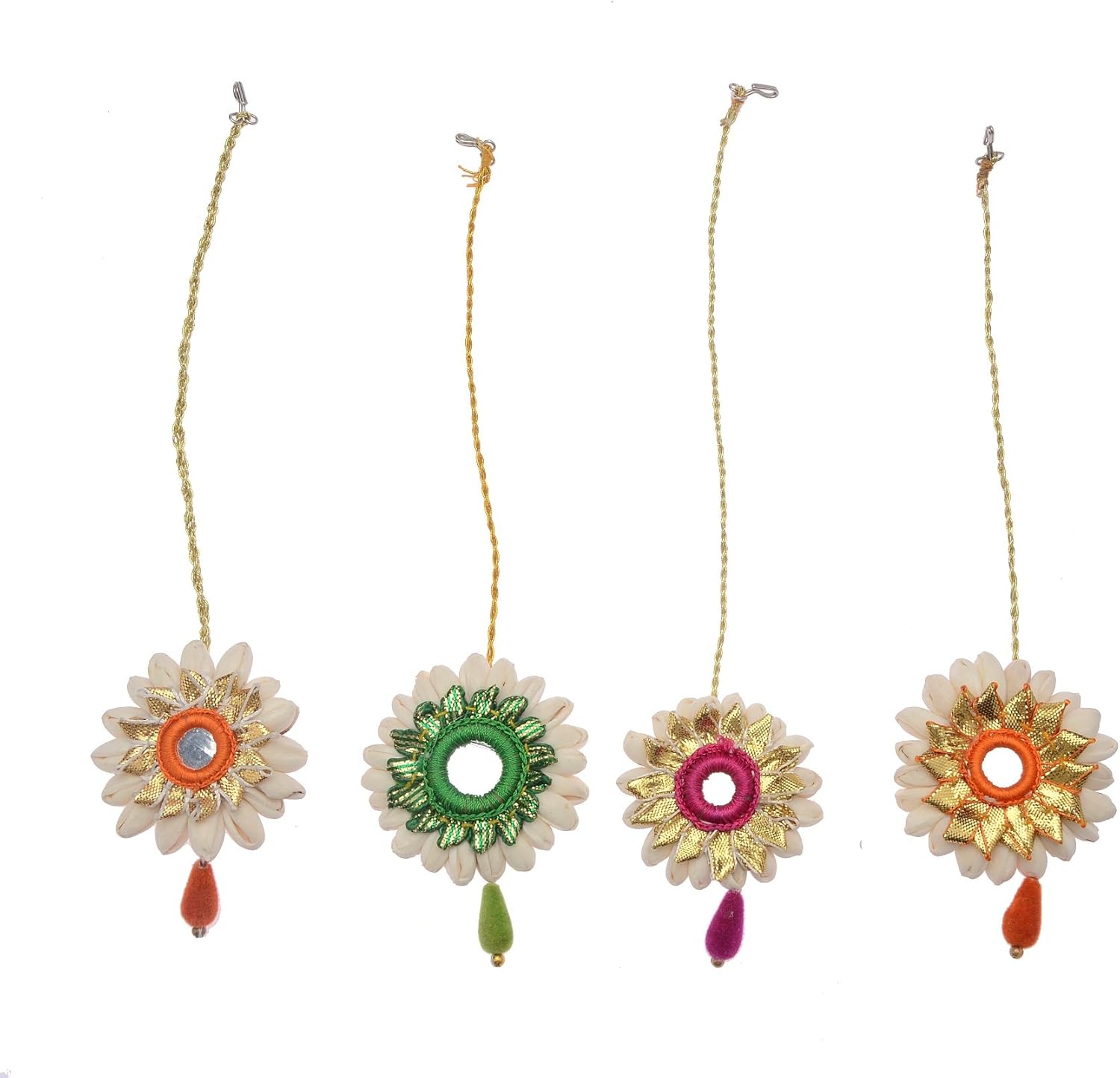 Amazon.com: Set of 4 - Indian Wedding Artificial Tagar Flower Maang ...