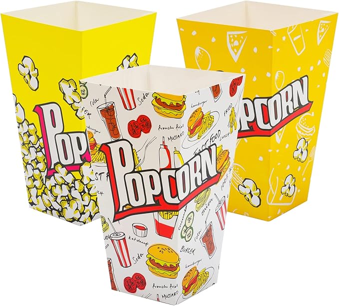30 Stück Popcorntüten, 16 cm/6,3 Zoll Groß Klassisch Popcorn Boxen Kino ...