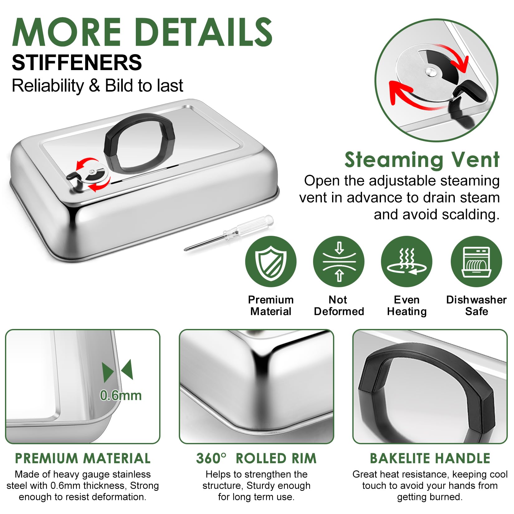 Snapklik.com : 2Pcs Basting Cover Melting Dome For Griddle (13 X 9.8 ...