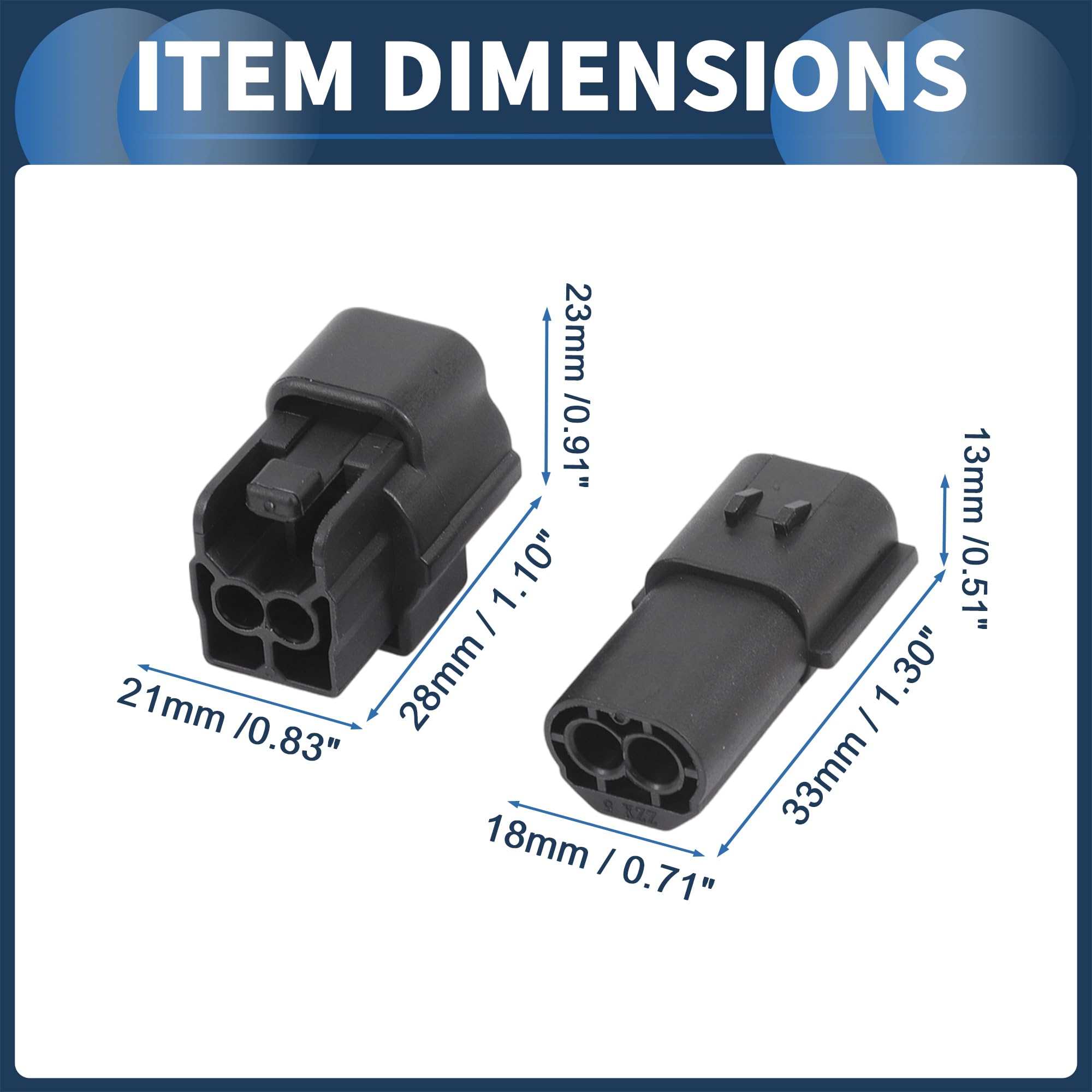 Wire Connection Kit 3 Pin Car Electrical Wire Connector Plug Kits, 2 ...