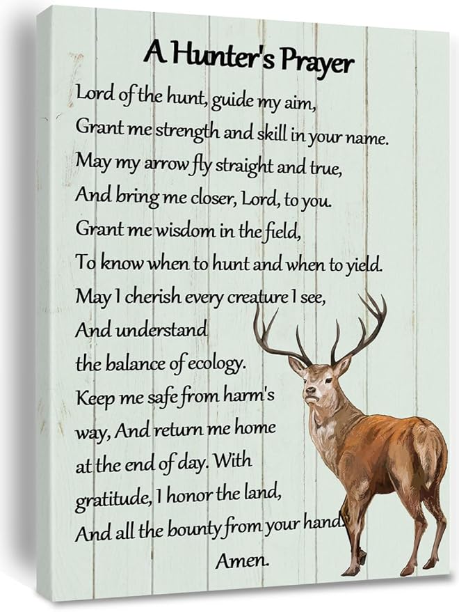 Amazon.com: A Hunter's Prayer Deer Wall Art Deer Picture Decor ...