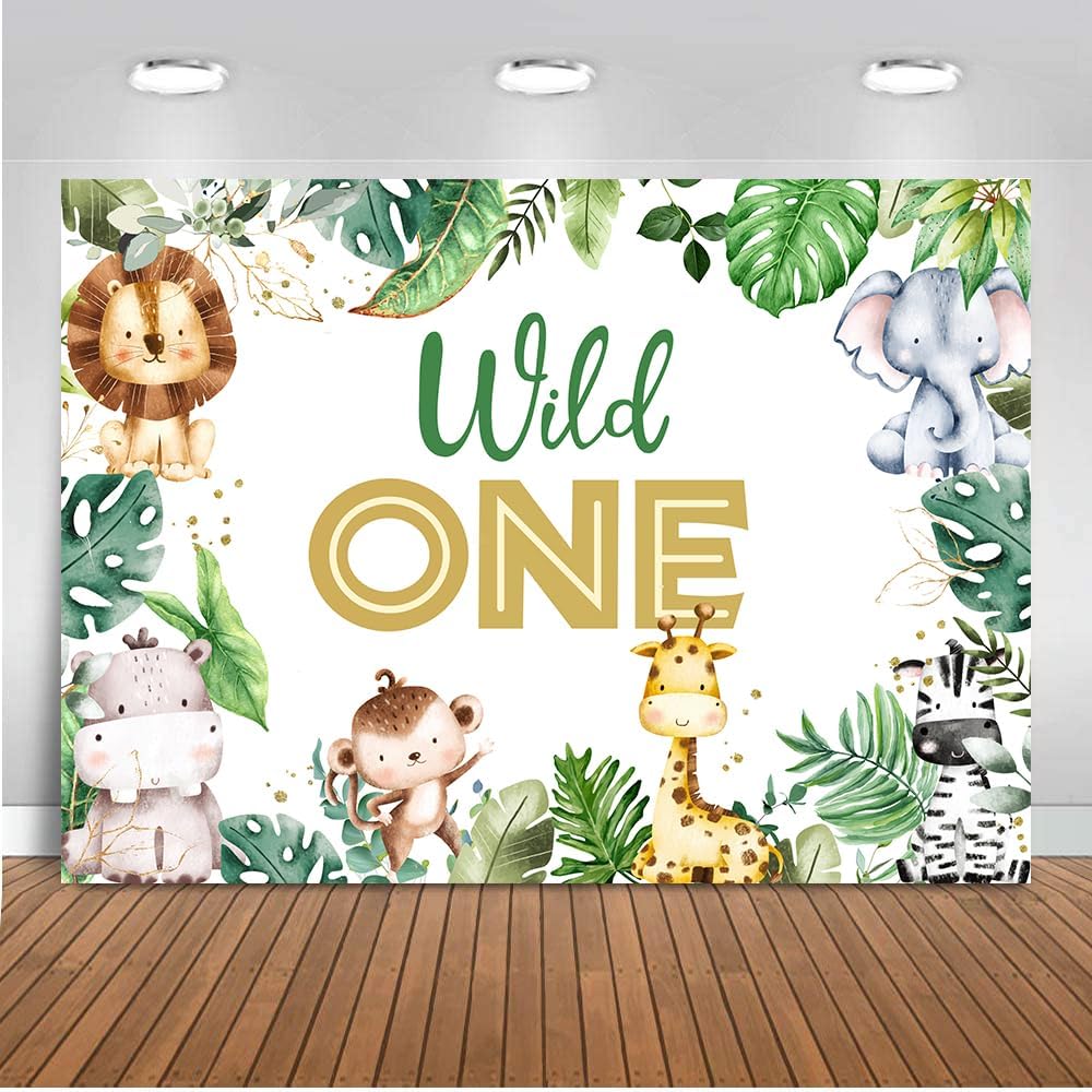 Amazon.com : ANSHUHAI Safari Wild One Backdrop Jungle Animal Wild One ...