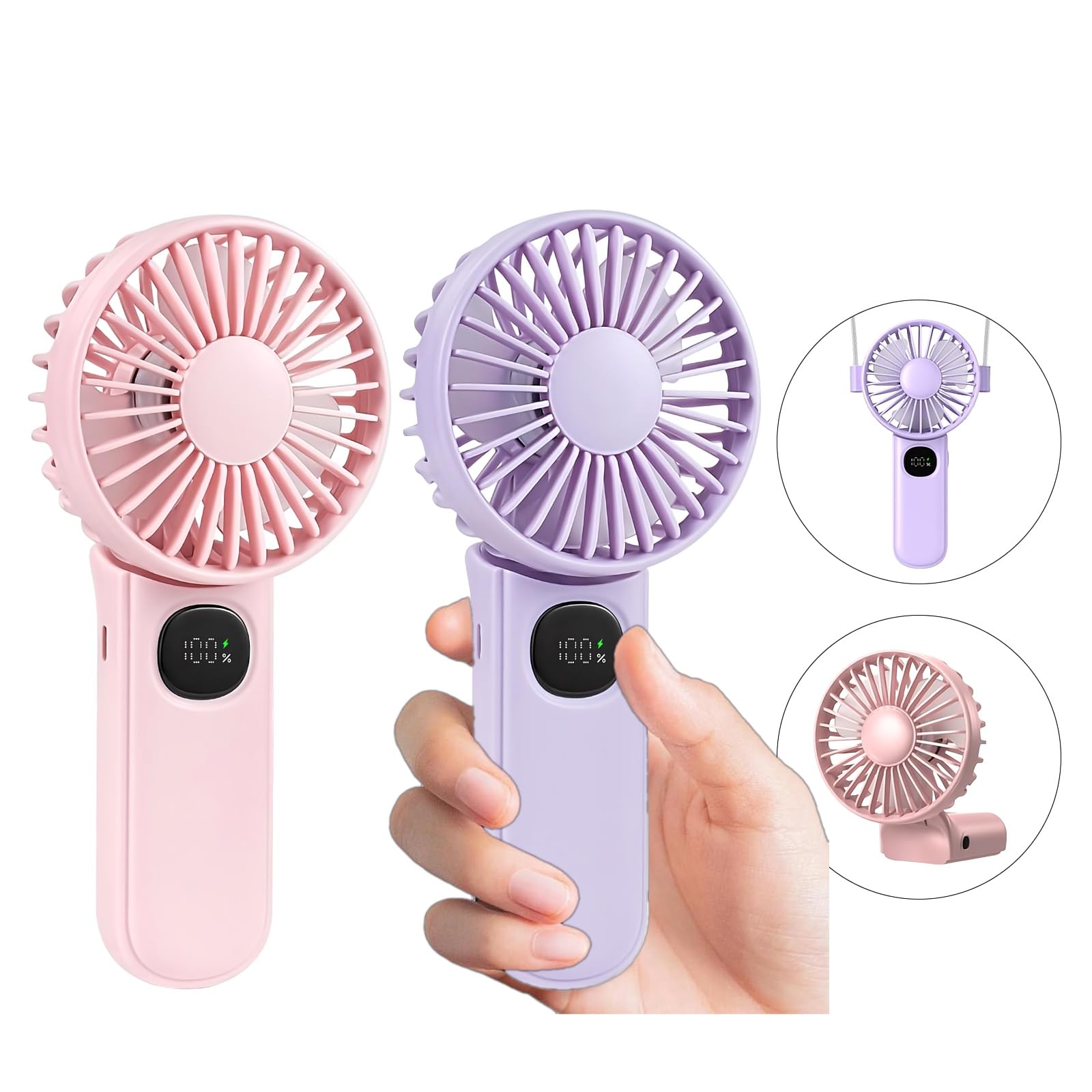 Amazon.com: 2-Pack 5-Speed Mini Fan Handheld Fan Portable Fan For ...