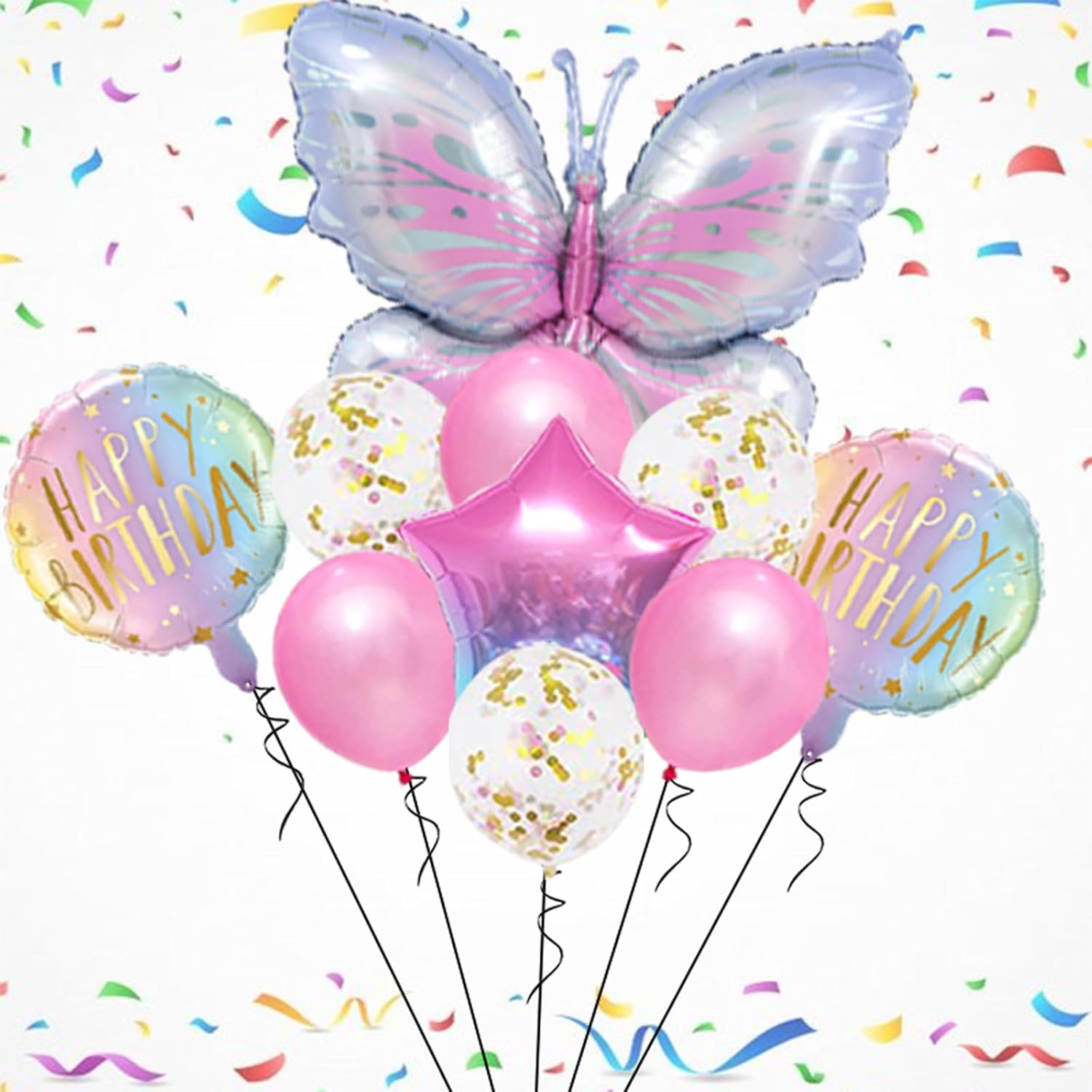 Amazon.com: 10Pcs Butterfly Birthday Decorations, Ice Purple Butterfly ...