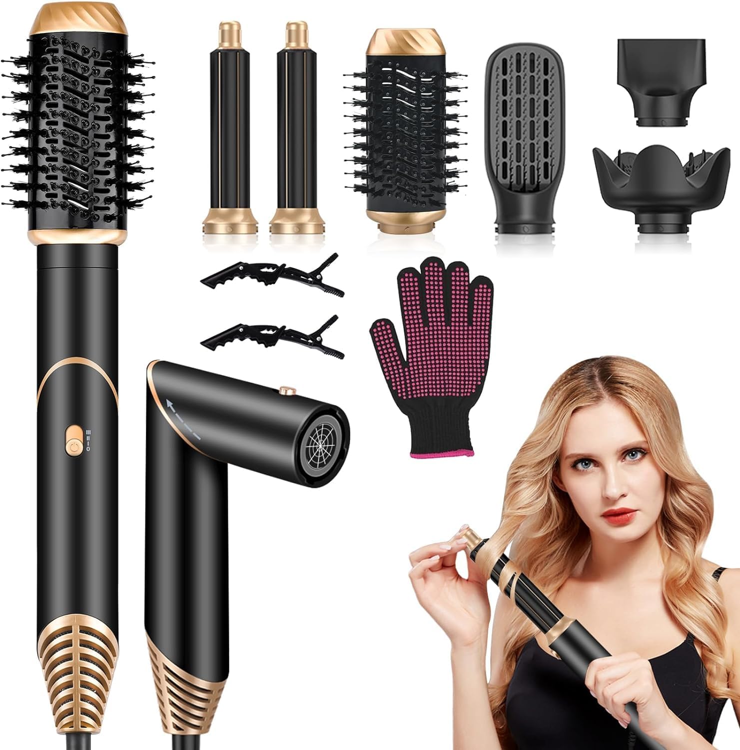 GAOEEIN Air Styler 6 in 1 Magic Twist Seche Cheveux Lonique avec 6 ...