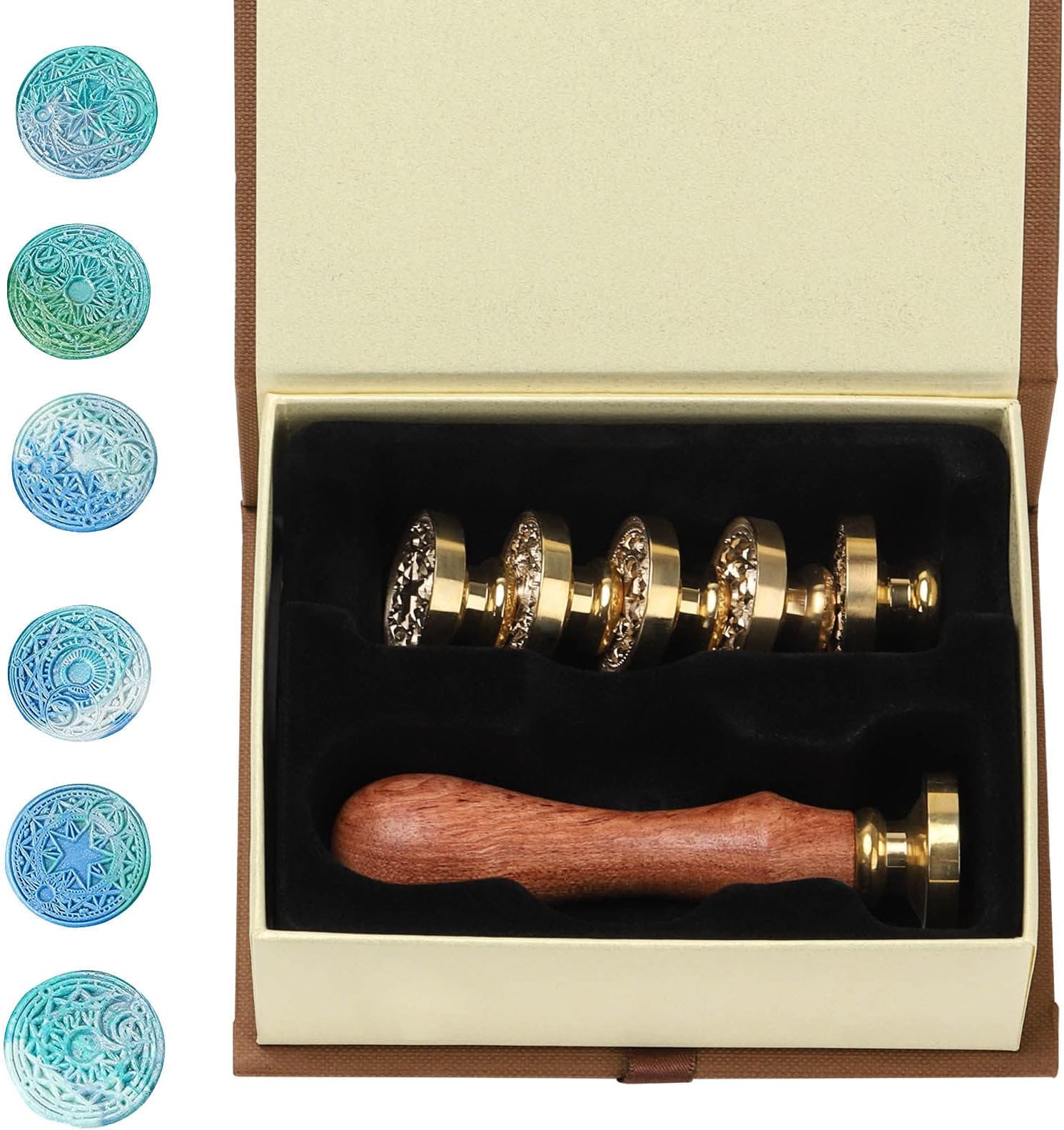 Wax Seal Stamp Kit, Dreamy Starry Elements with Sealing Wax Beads Gift ...