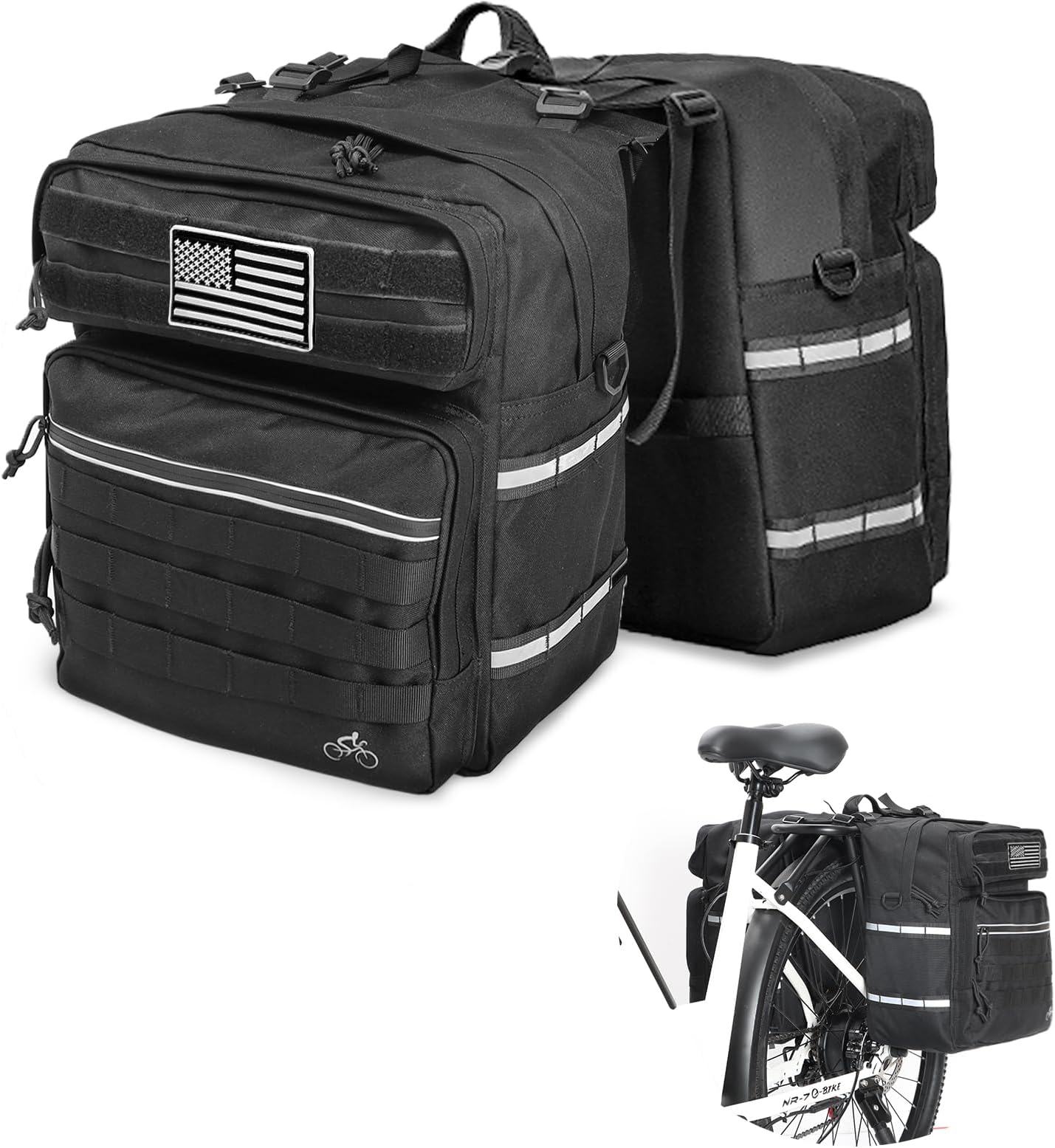 Amazon.com: Axiniu Bike Panniers Bag 50L Bicycle Panniers for Rear Rack ...
