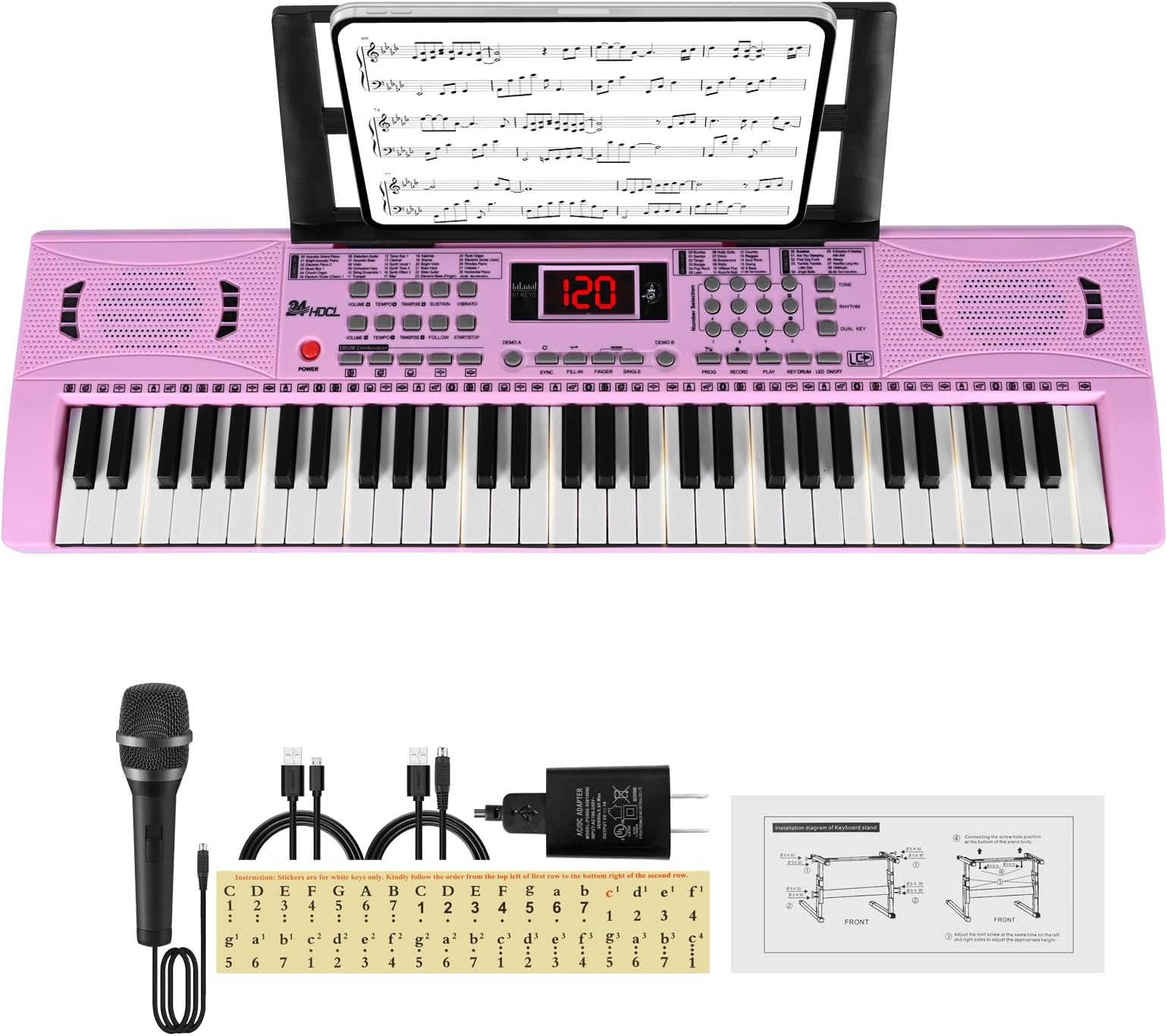 Amazon.com: Electric Piano Keyboard, Digital 61 Key Piano Keyboard Kids ...
