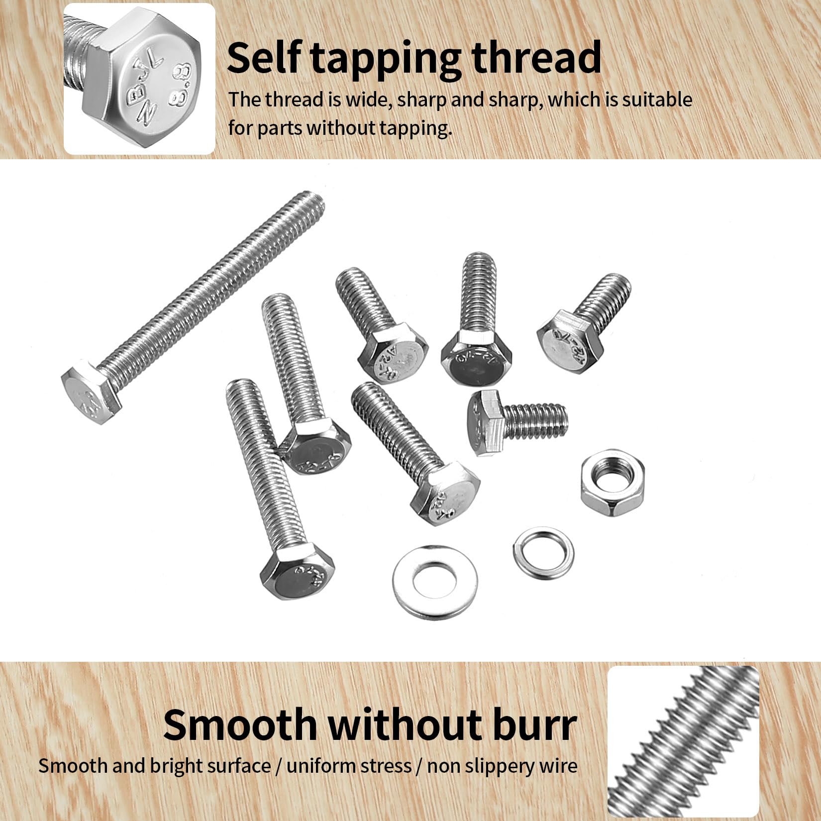 740 Pcs M4 Bolts and Nuts Set, Flat Hex Bolts, M4 Hex Bolts Sets ...