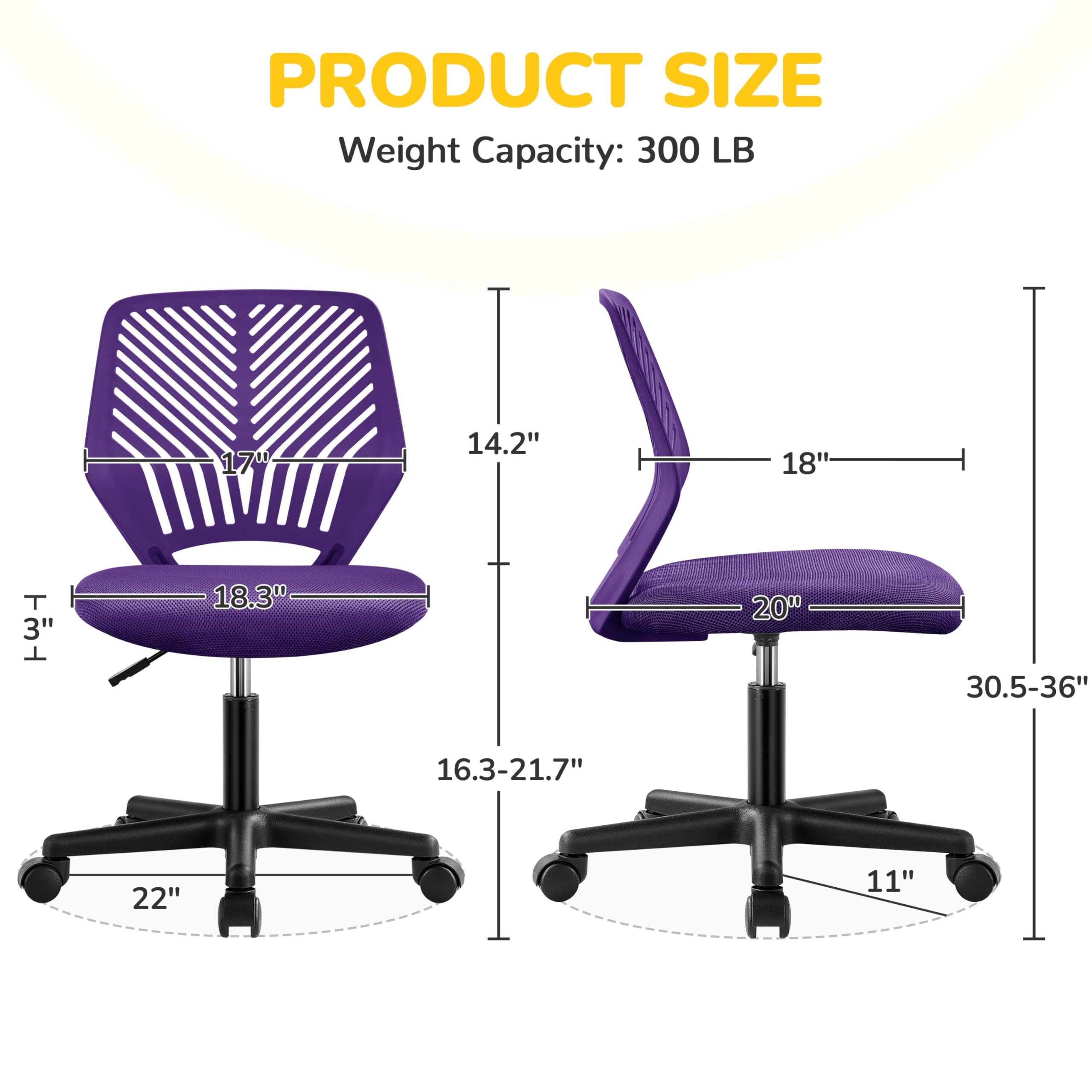 Snapklik.com : Yaheetech Students Cute Desk Chair Low-Back Armless ...