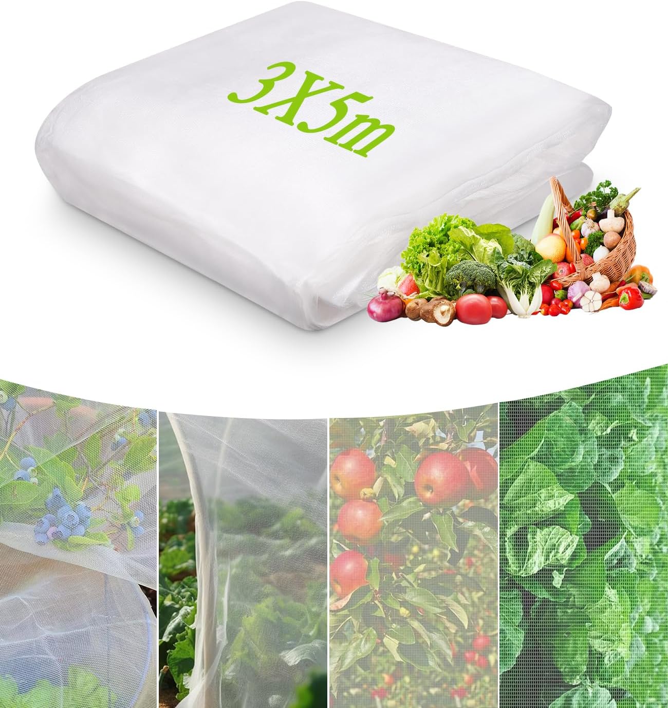 Insect Protection Net 3 x 5 m, Vegetable Protection Net, Vegetable Net ...