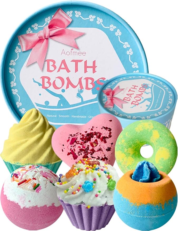 Amazon.com: Aofmee Bath Bombs Gift Set, Handmade Bubble and Floating ...