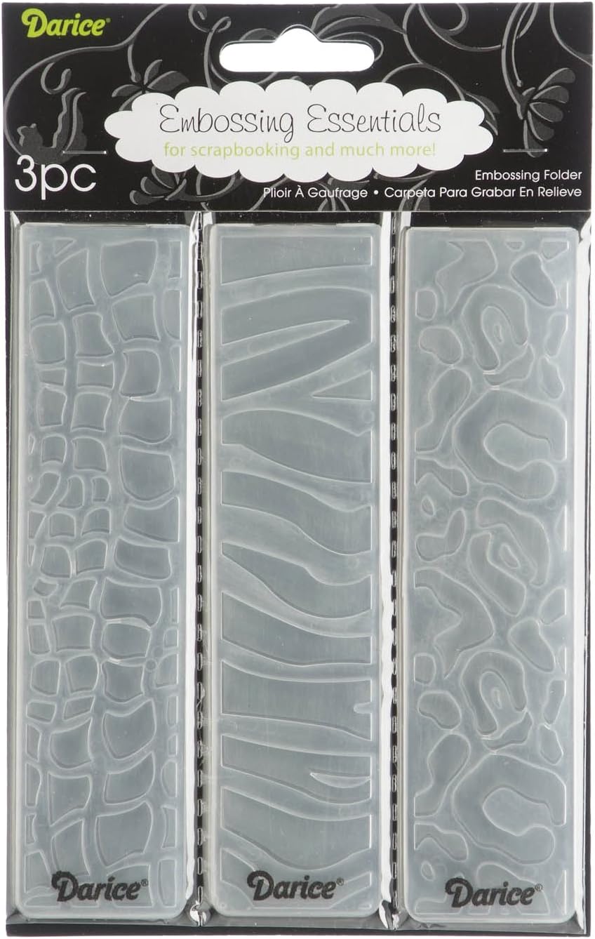 Amazon.com: Darice 1217-80 Embossing Folder, Animal Prints Design, 3-Pack